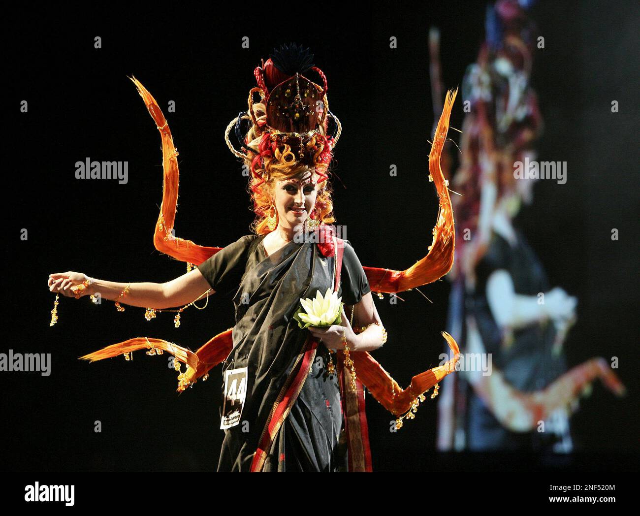 Model Danielle Esjunin shows off a design called "The Indian Fertility ...