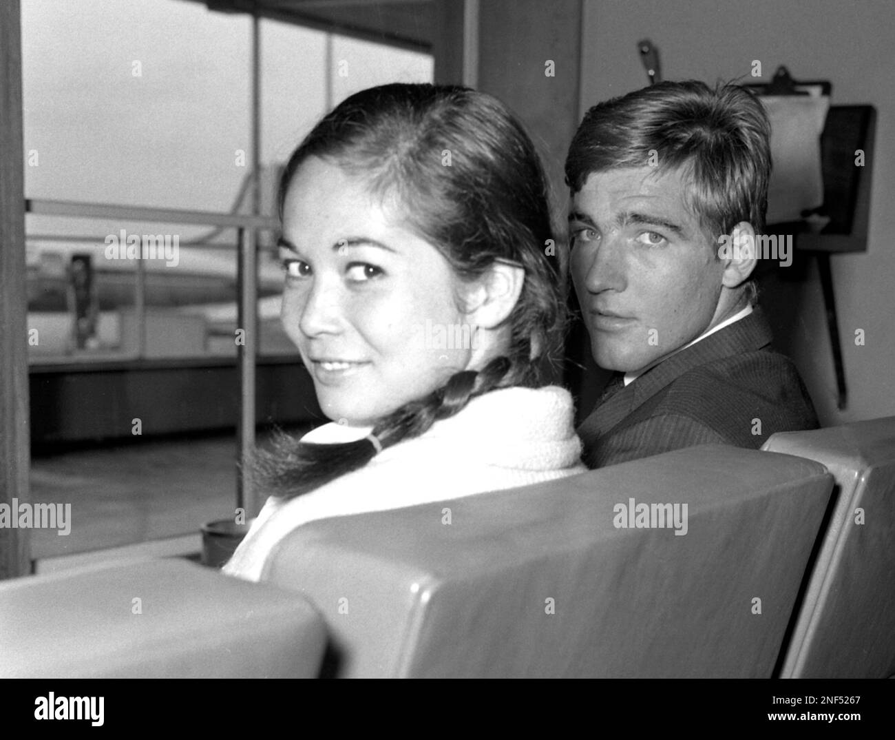 Eurasian actress Nancy Kwan and her husband Peter Pock are pictured at ...