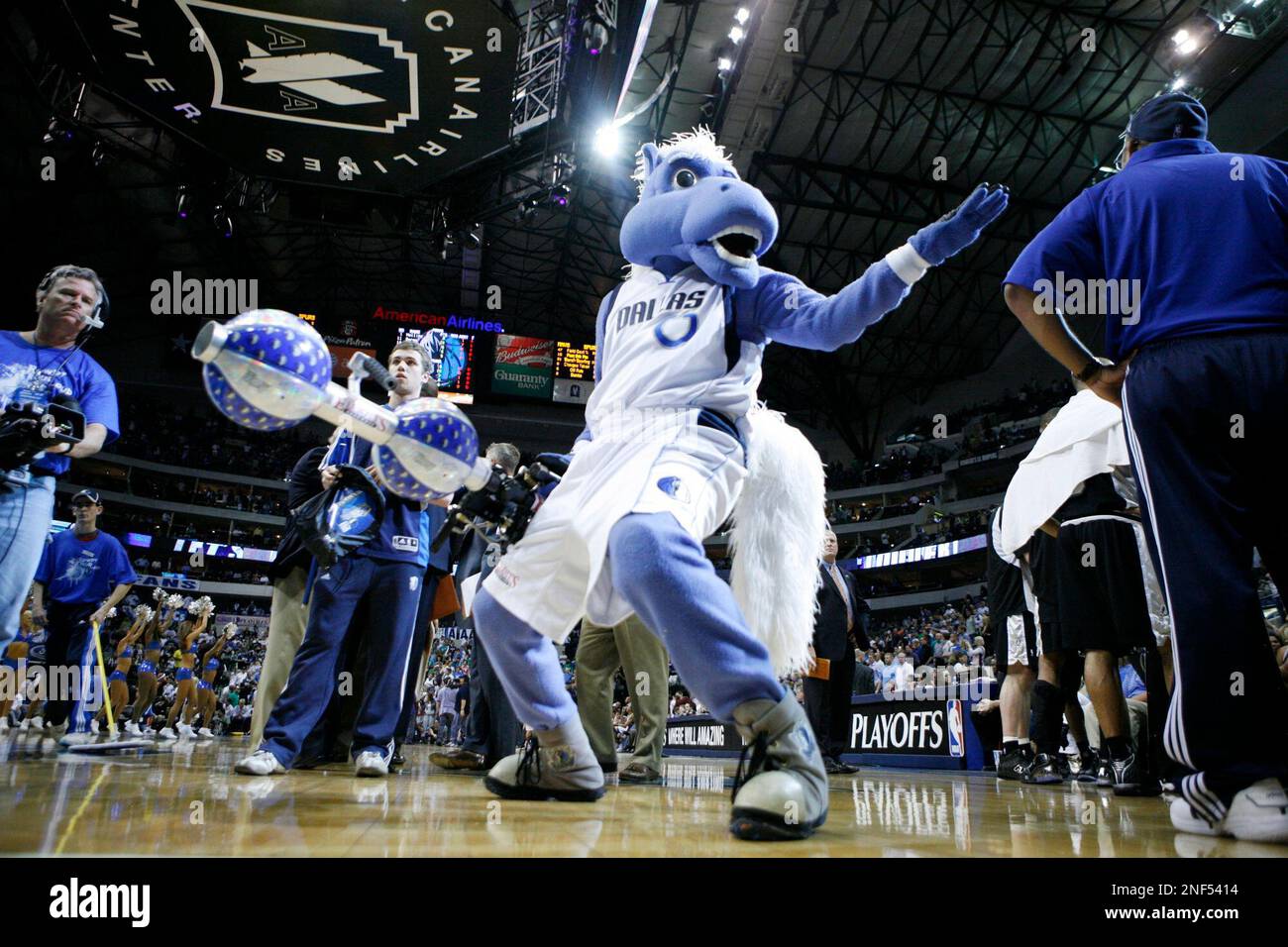 The Dallas Mavericks team mascot Champ during Game 3 of a first-round ...