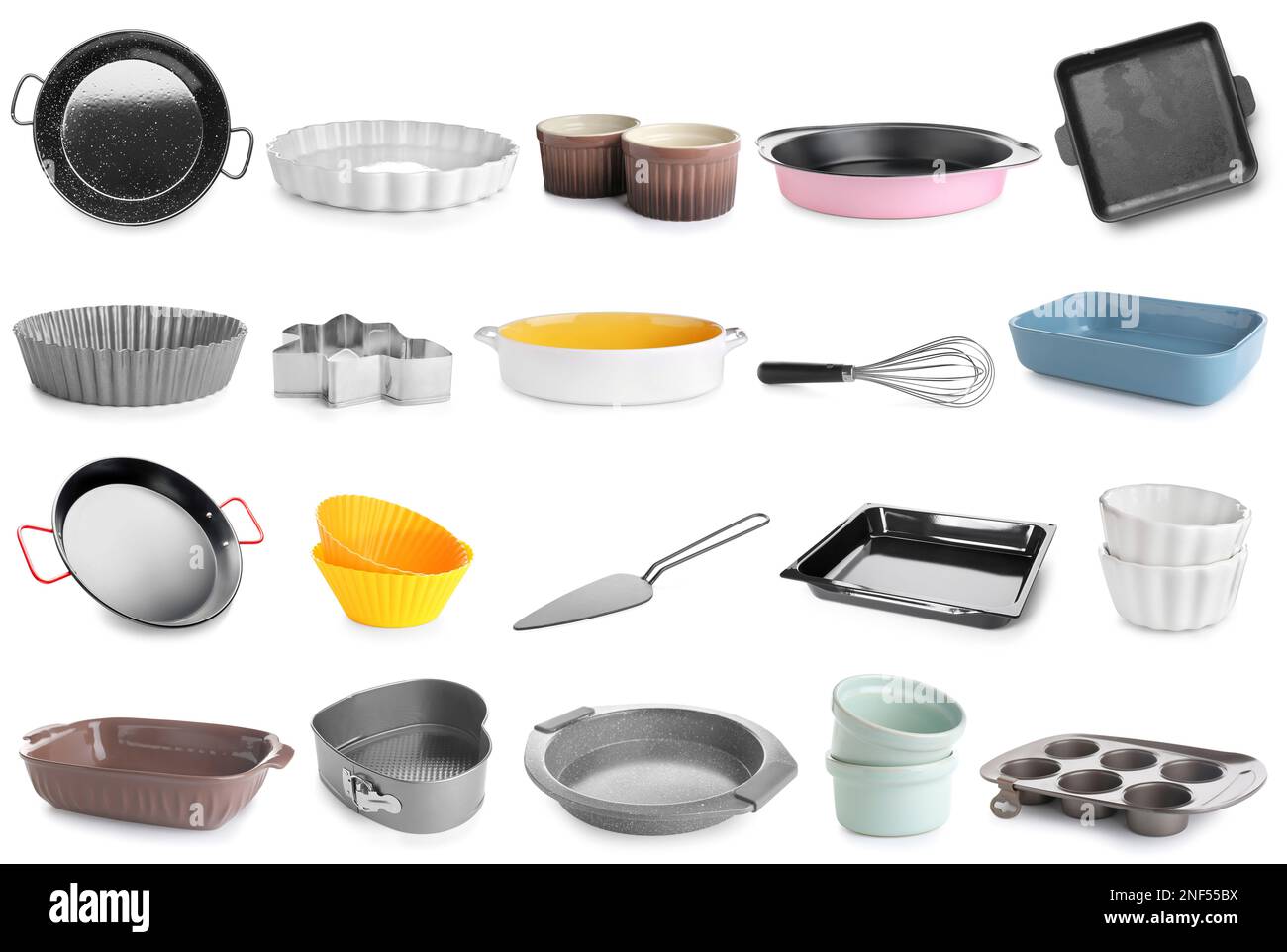 Set of baking utensils on white background Stock Photo - Alamy