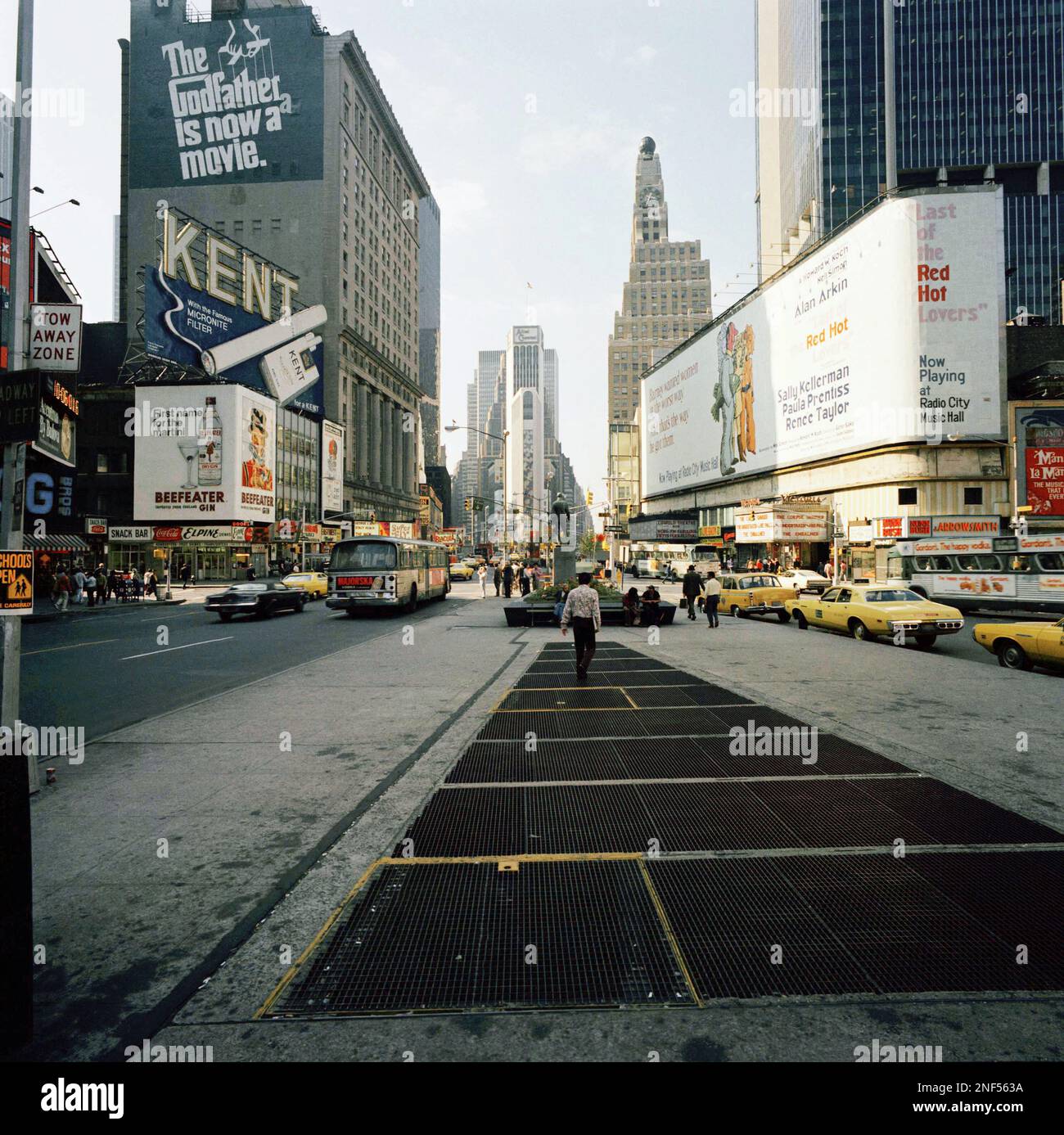 Times Square in New York City, on April 22, 1977. (AP Photo Stock Photo ...