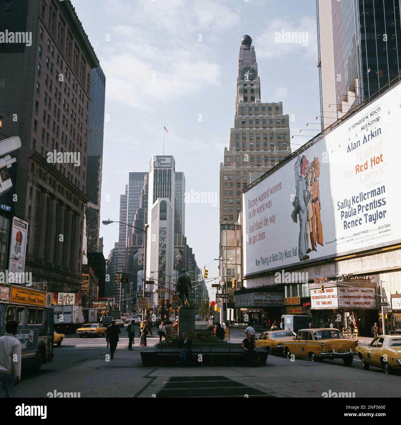 Times Square in New York City, on April 22, 1977. (AP Photo Stock Photo ...
