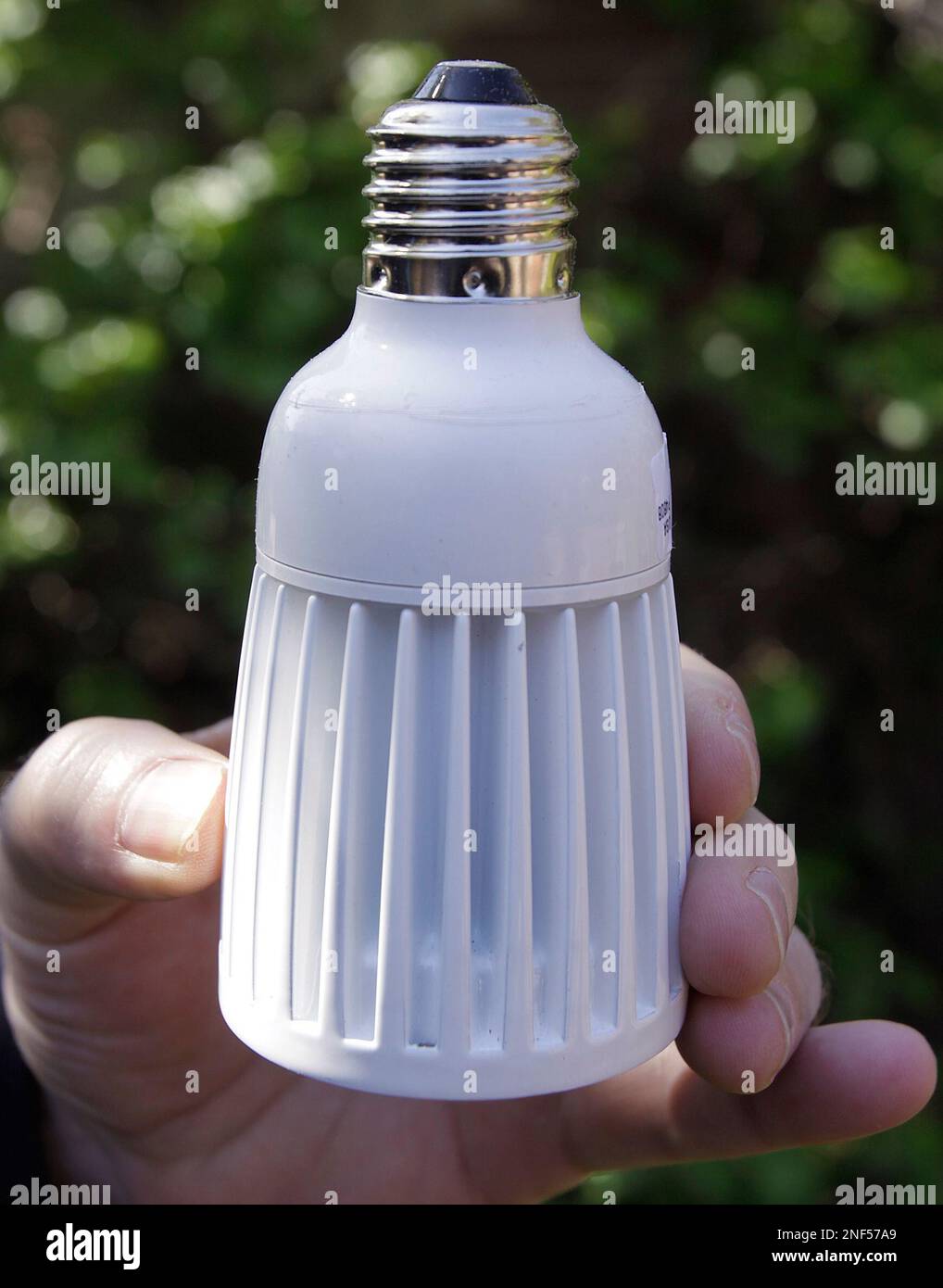 A low-energy LED light that is being installed along with others at the ...