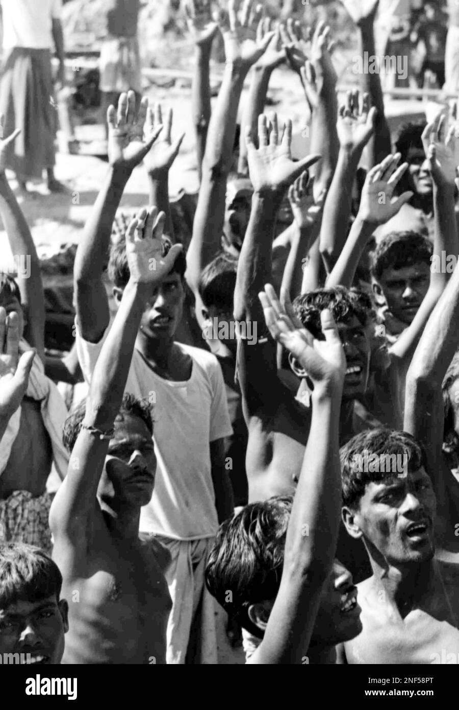 Survivors from the Typhoon-tidal wave disaster on the island of Manpura ...