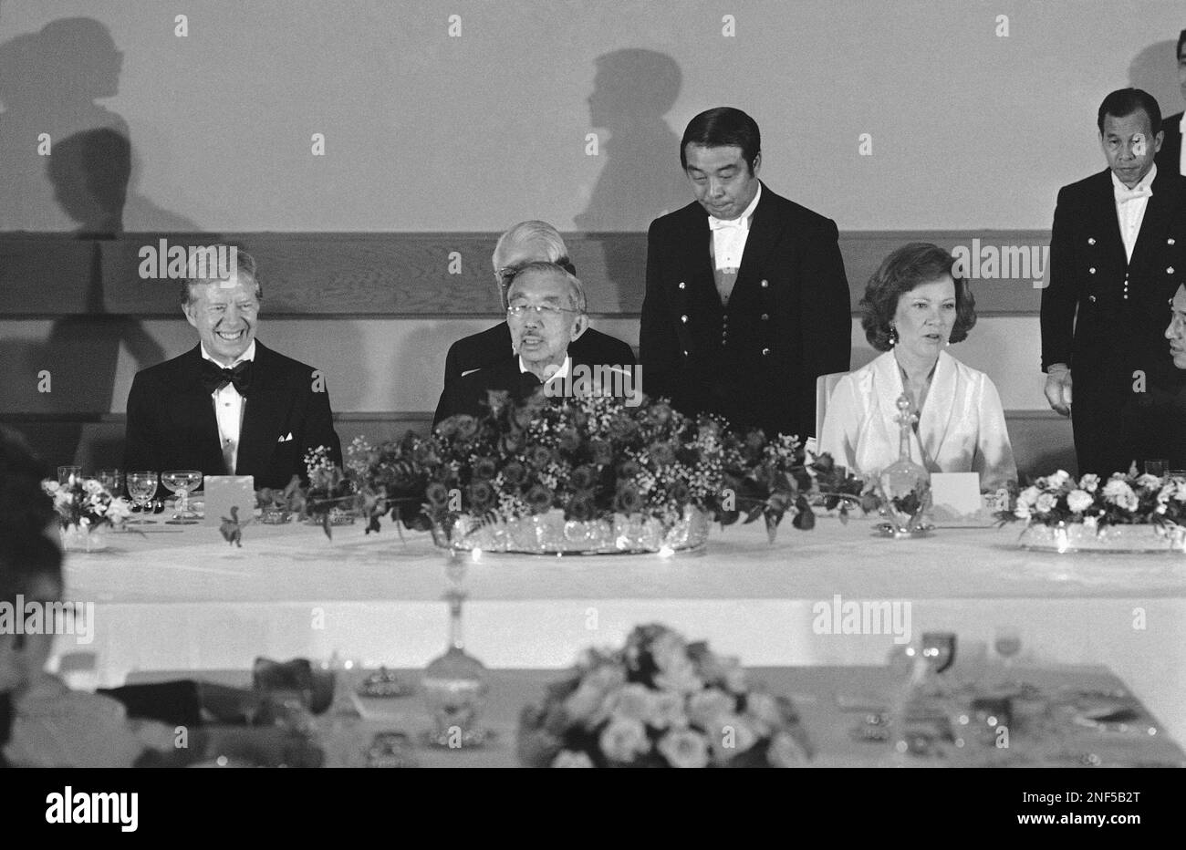 President and Mrs. Jimmy Carter sit on either side of Emperor Hirohito ...