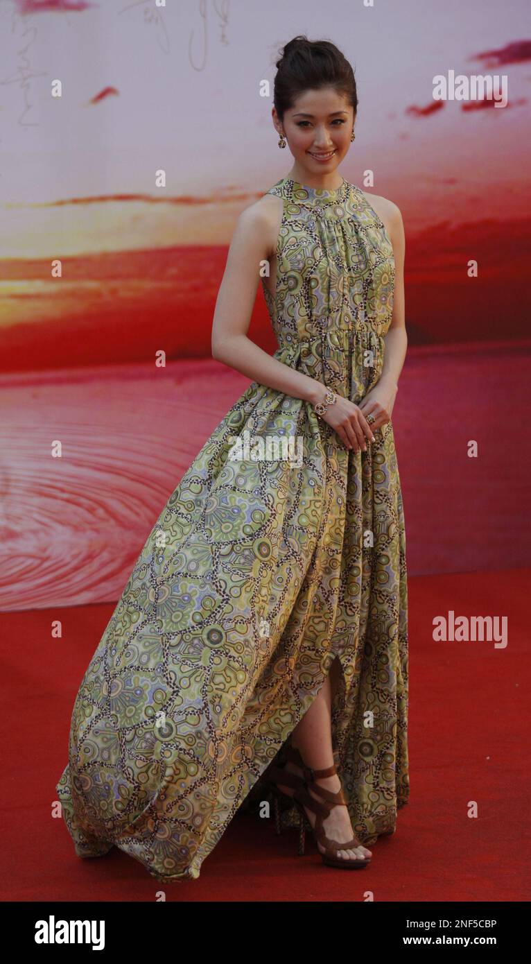 Japanese actress Chie Tanaka arrives at the Hong Kong Film Awards Presentation ceremony in Hong ...