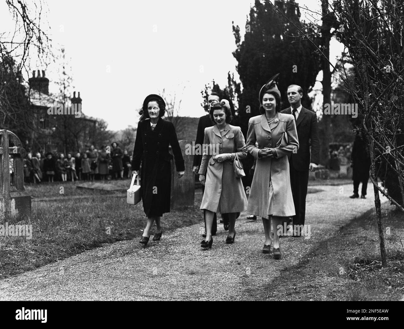 Princess Margaret Rose, left, the Duke of Edinburgh and his wife ...