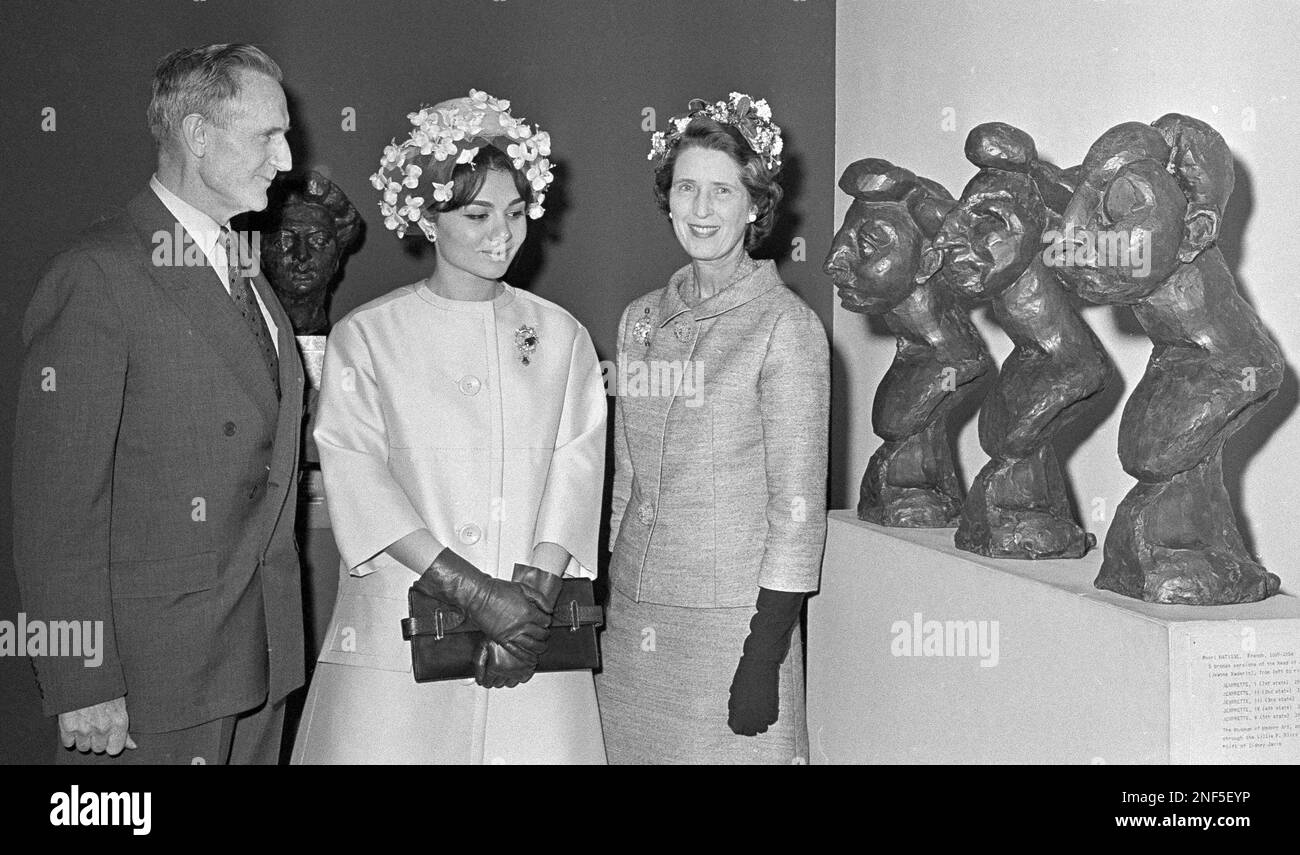 Farah Dibah of Iran, center, and John D. Rockefeller III and his wife ...