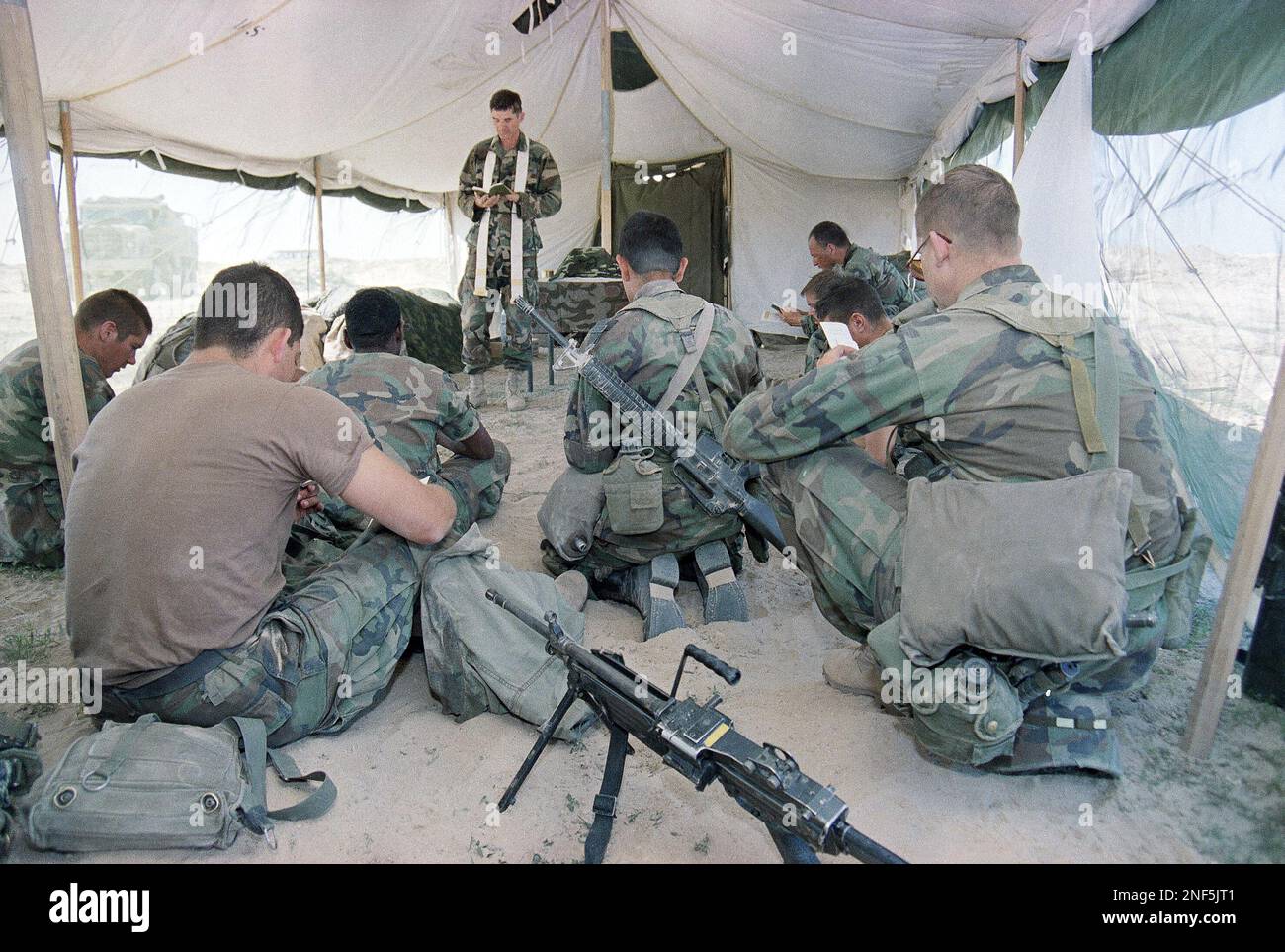 Chaplain Capt. Gerald Bebber performs Protestant Easter service for the ...