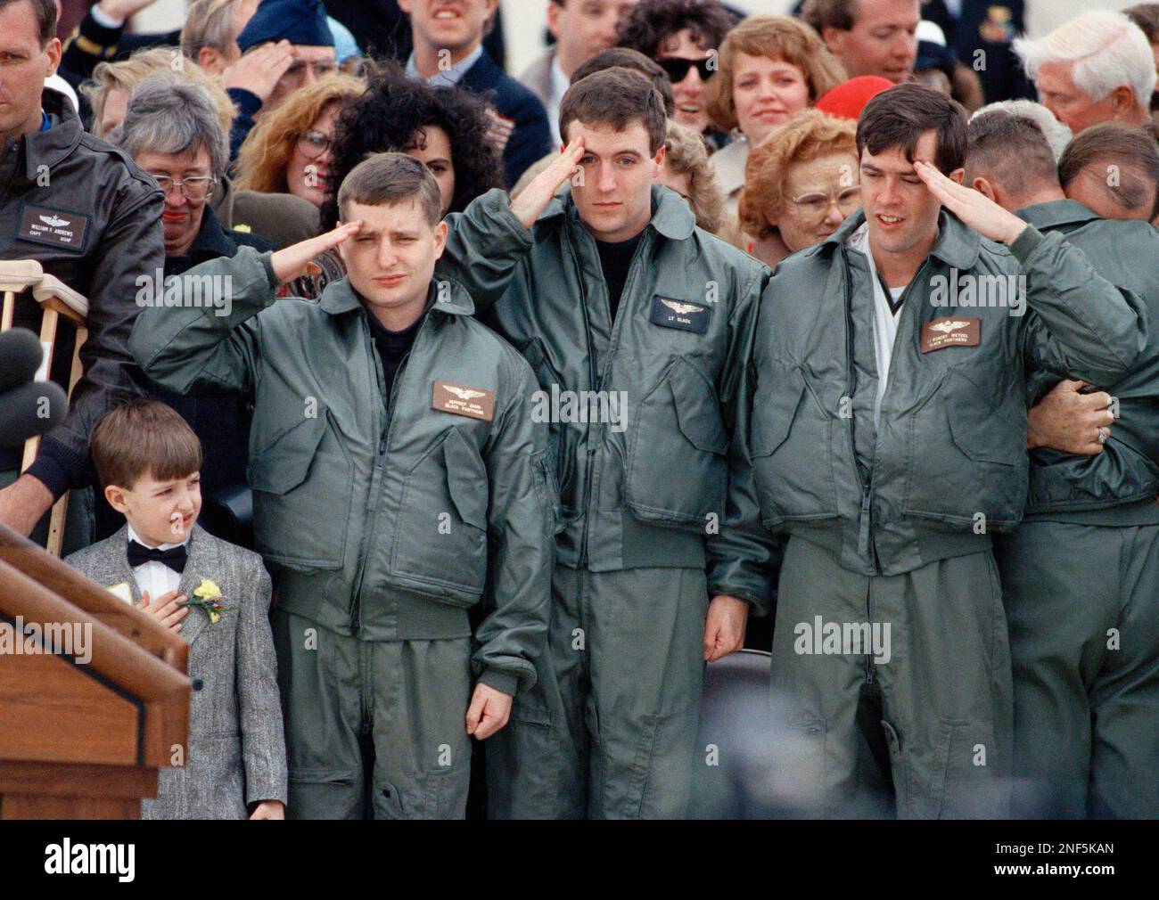 Navy Lt. Jeffrey Zaun of Cherry Hill, N.J., left, Navy Lt. Randolph ...