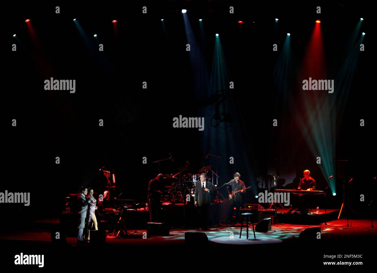 Spanish singer Julio Iglesias, center, performs during a concert, in ...