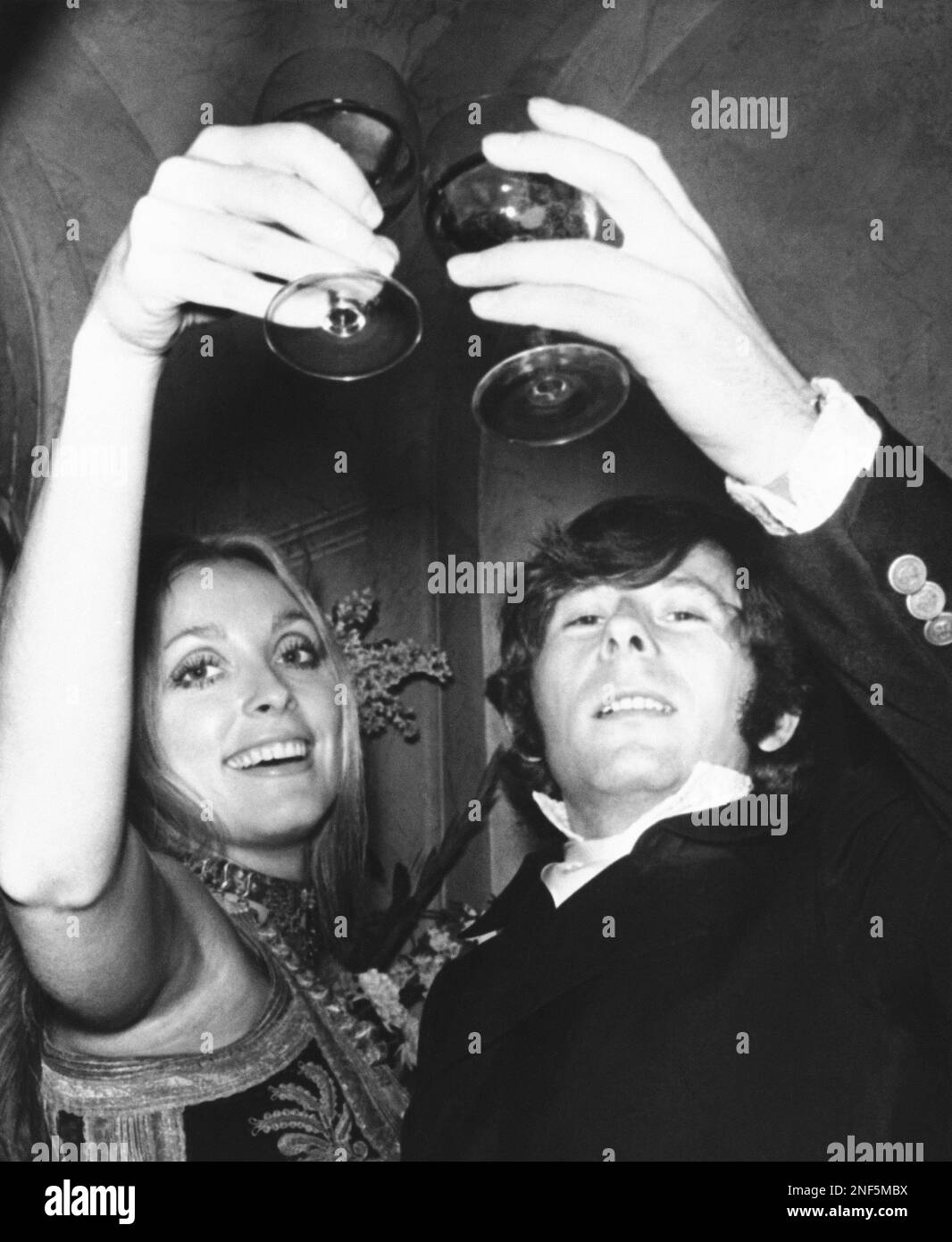 Roman Polanski is shown with his wife, the actress Sharon Tate ...