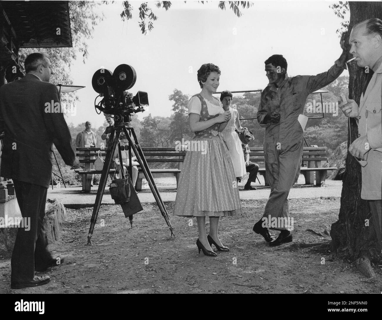 West German actress Ruth Leuwerik is pictured with Jerry Metcalf as ...