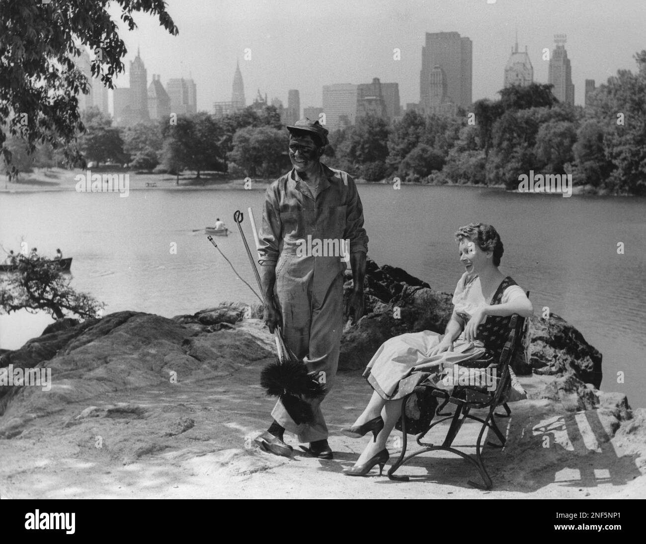 West German actress Ruth Leuwerik is pictured with Jerry Metcalf as ...