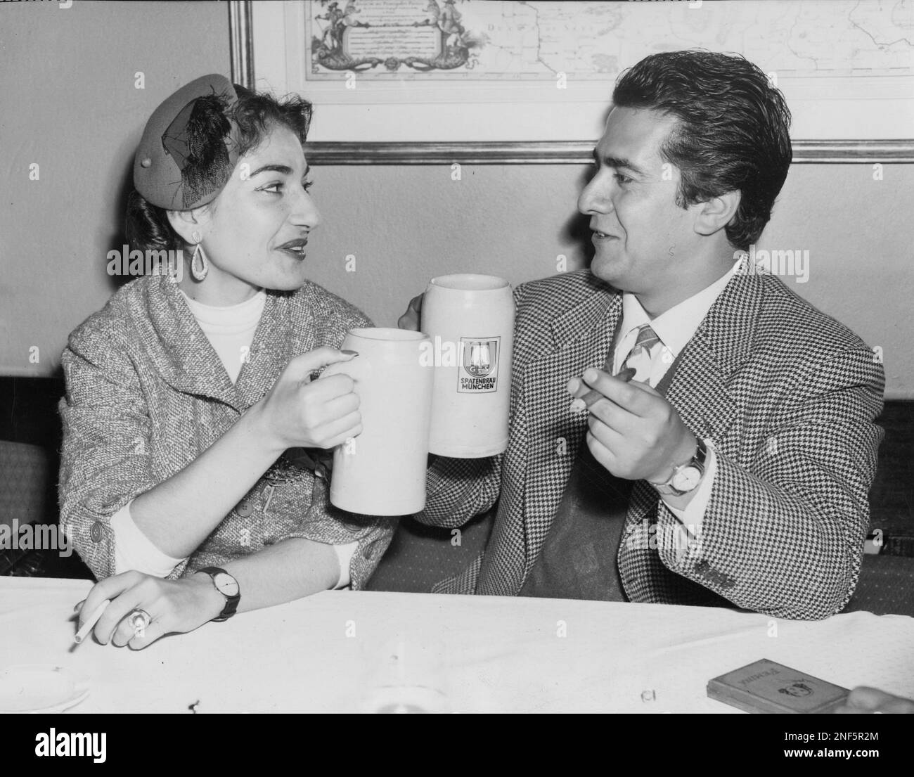 Opera stars Maria Meneghini Callas, left, of Milan's famed La Scala ...