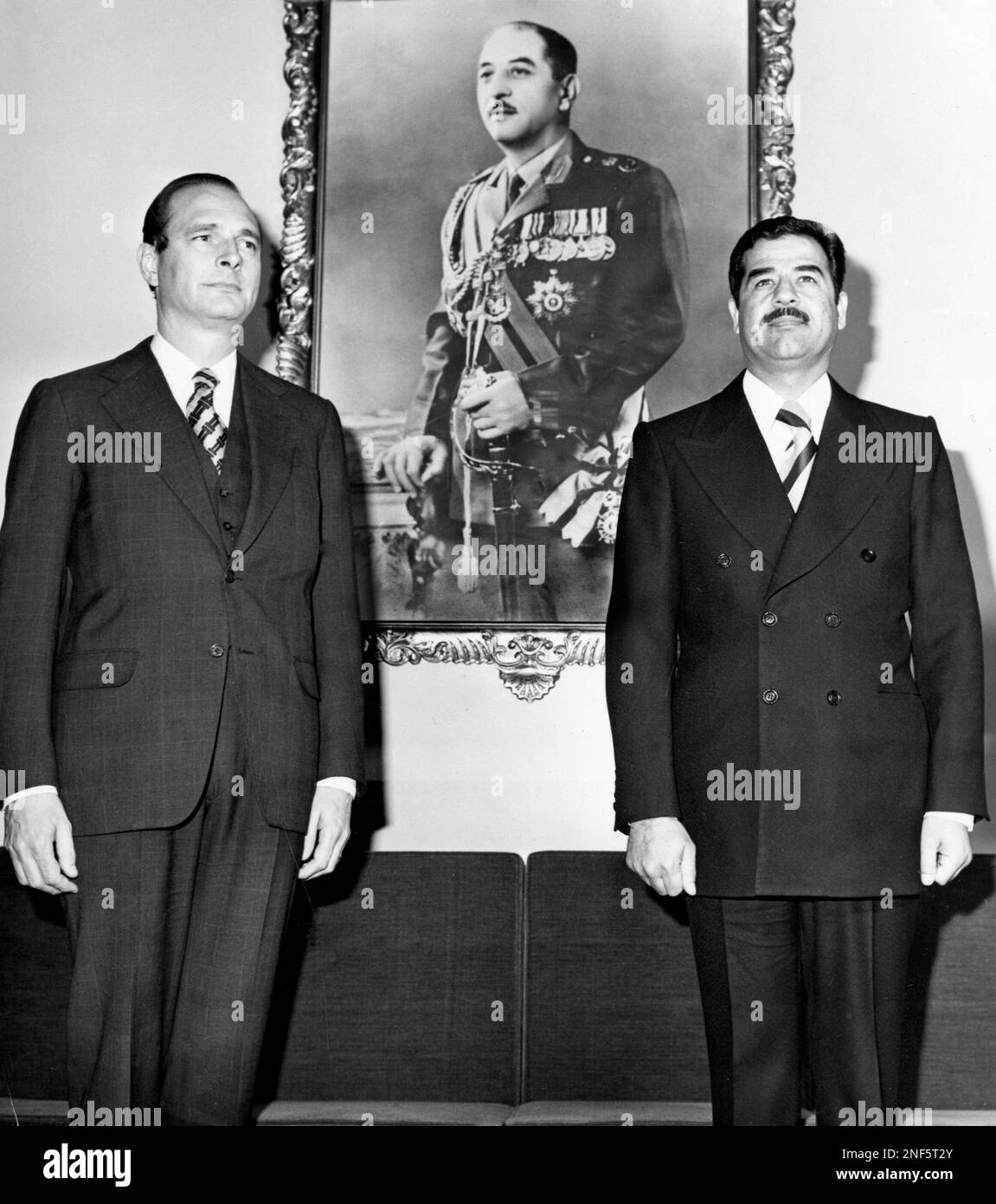 French Prime Minister Jacques Chirac, left, and Iraqi leader Saddam ...