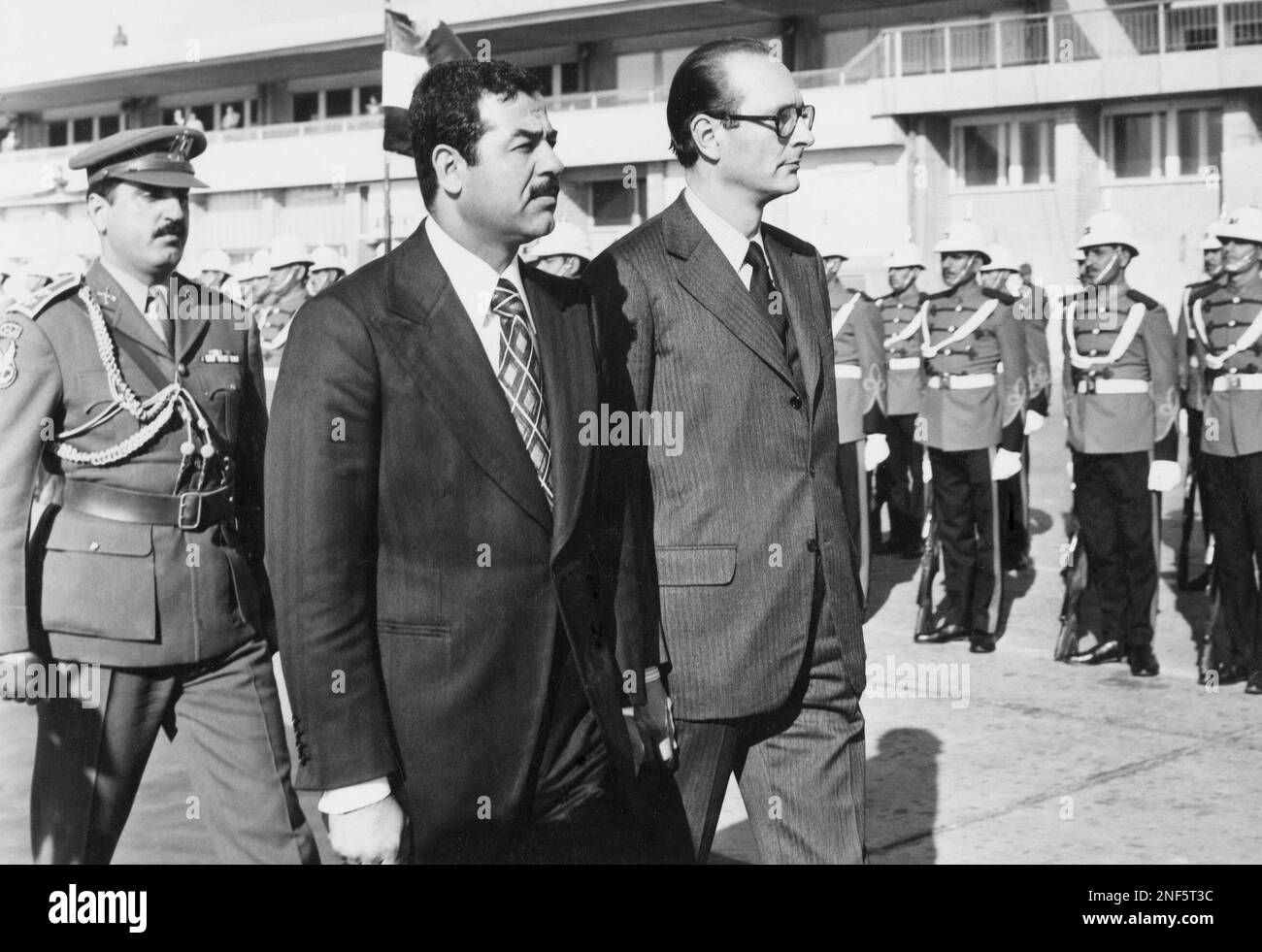 French Prime Minister Jacques Chirac, right, and Iraqi leader Saddam ...