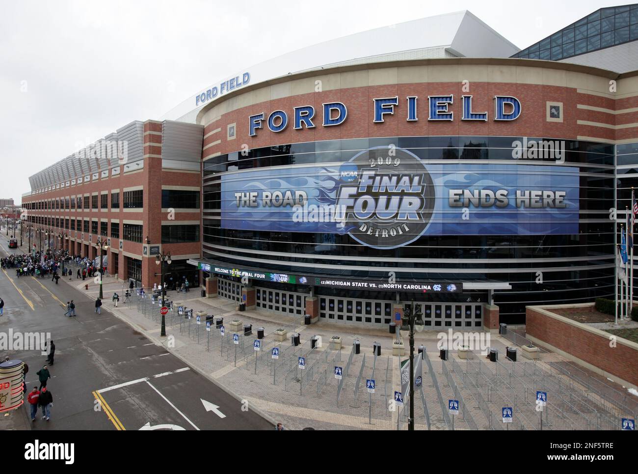 The exterior of Ford Field is seen before the championship game between ...