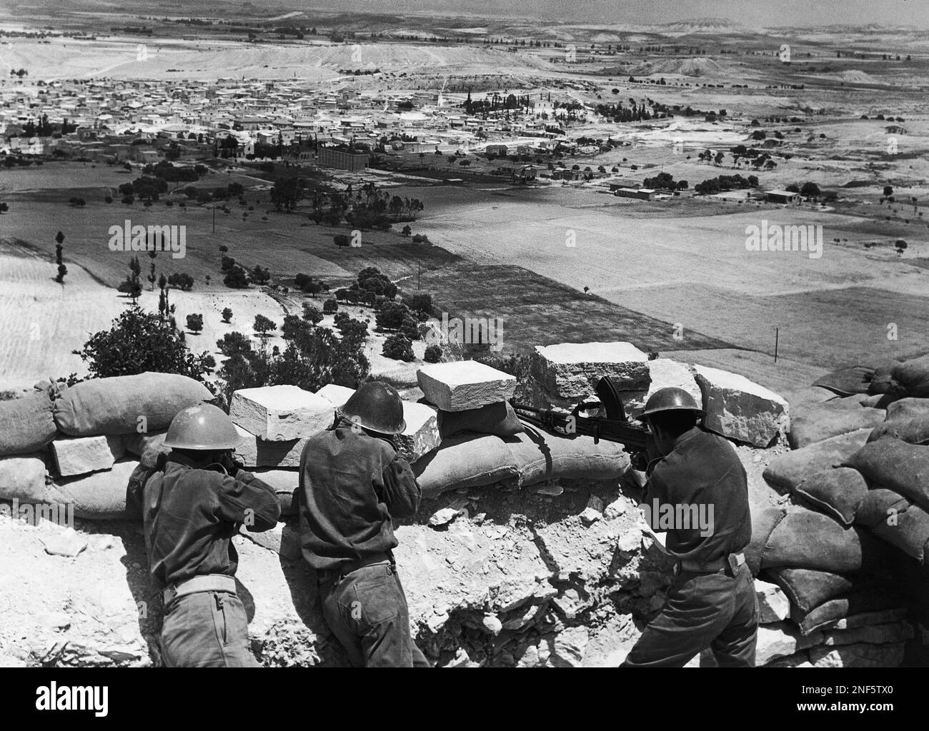 The Greek position overlooking Louroujina, in Cyprus, on May 8, 1964 ...