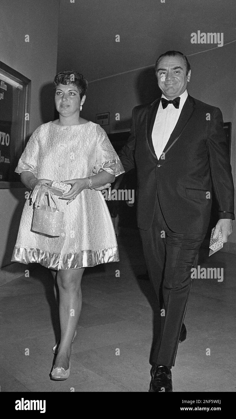 Hollywood actor Ernest Borgnine and his wife Donna arrive at a downtown ...
