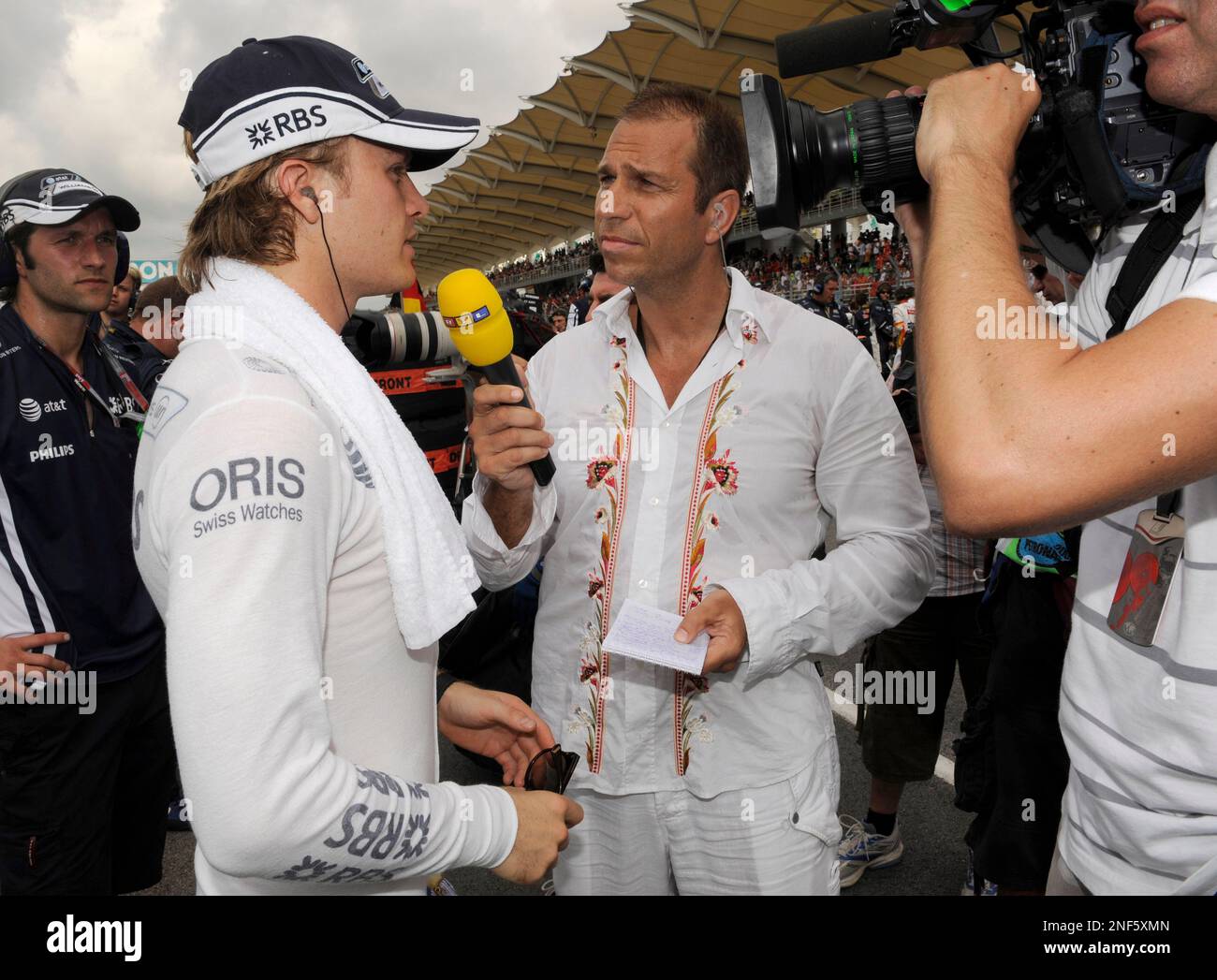 German TV presenter Kai Ebel, left, interviewsWilliams Formula One ...