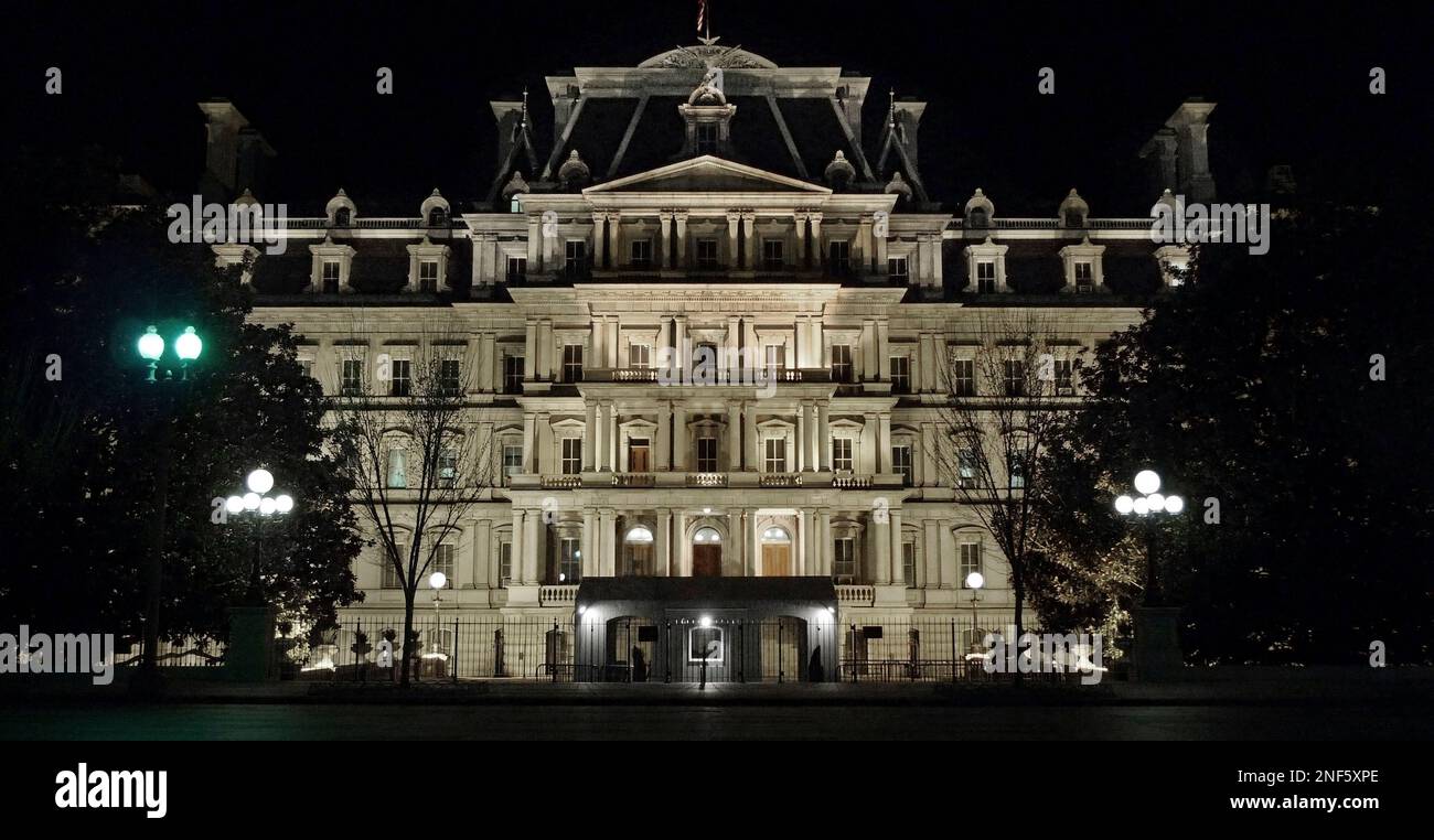 The Eisenhower Executive Office Building in the White House complex is ...