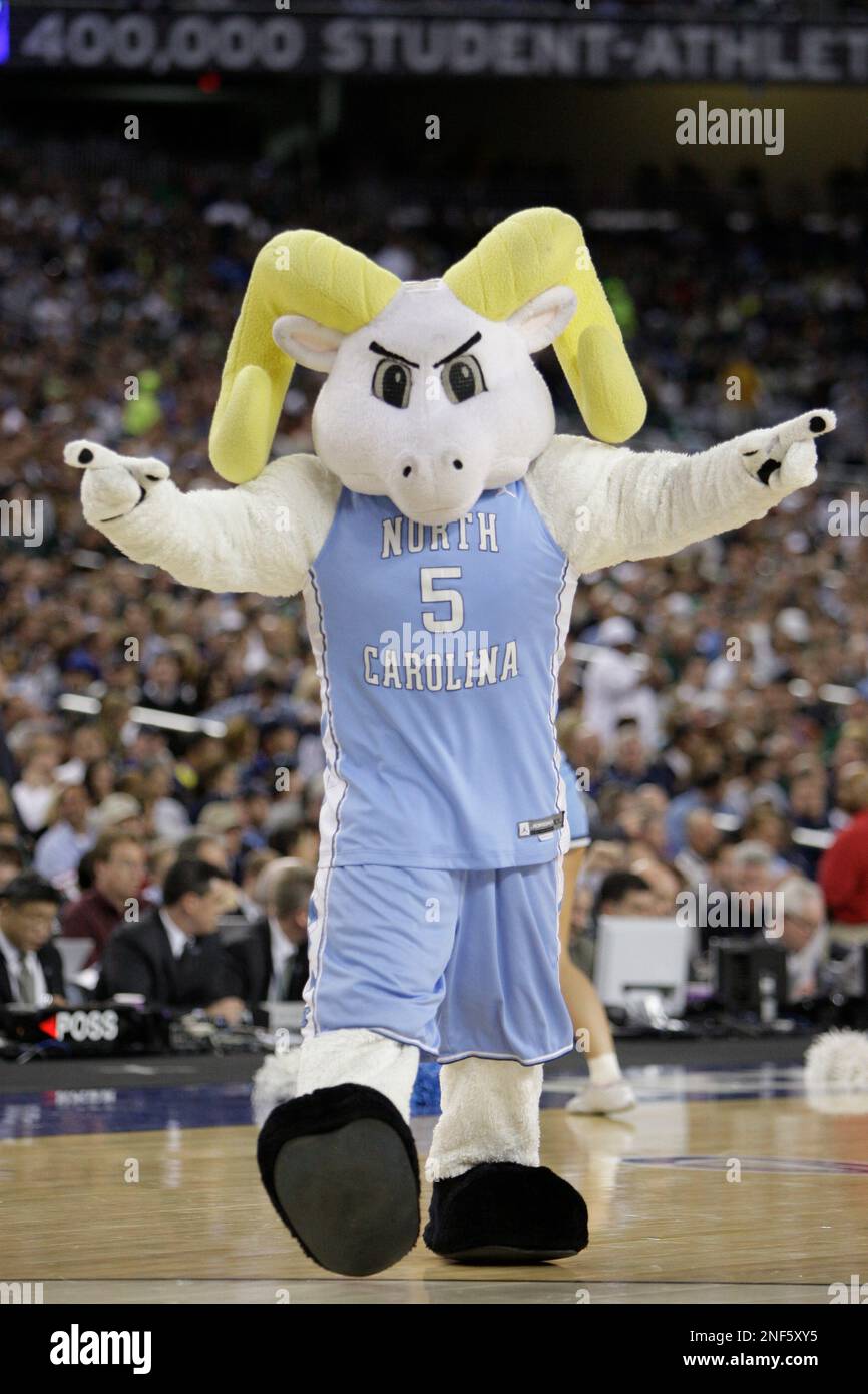 The North Carolina mascot walks on the court during a men's NCAA Final ...