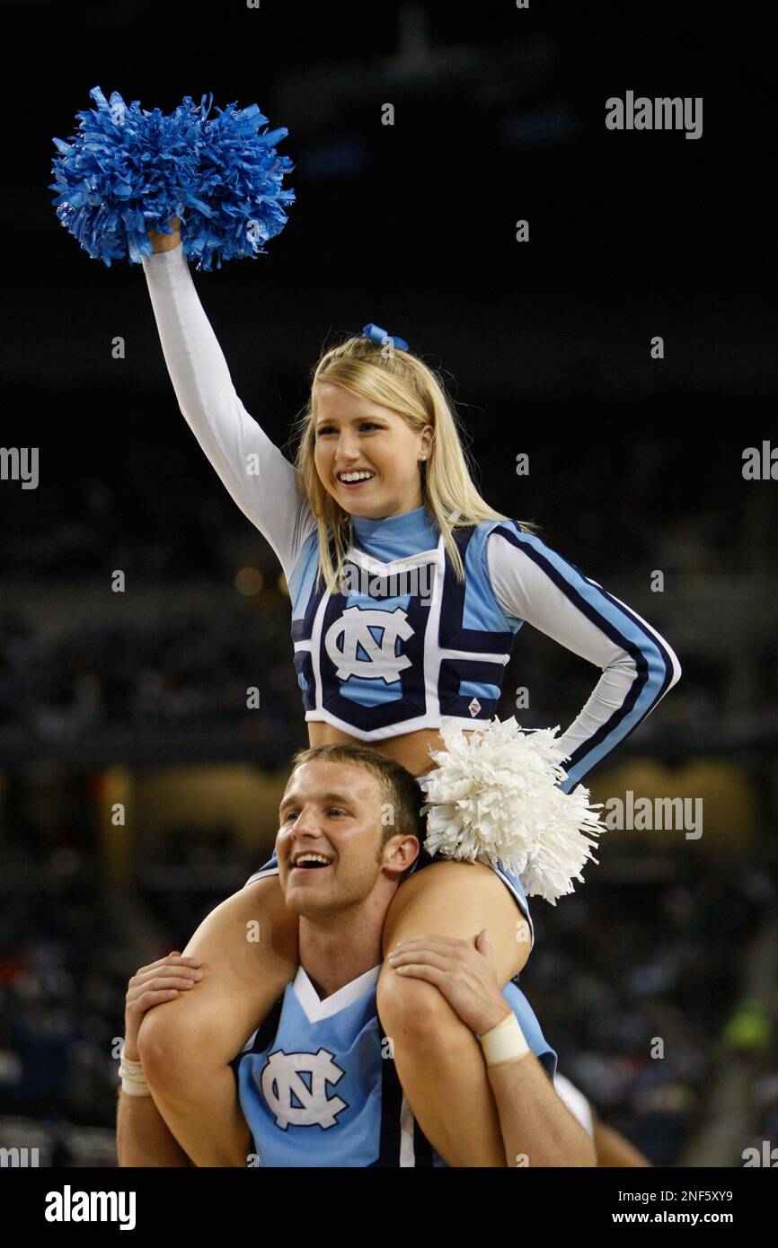 North Carolina cheerleaders work up the crowd during the Tar Heels ...