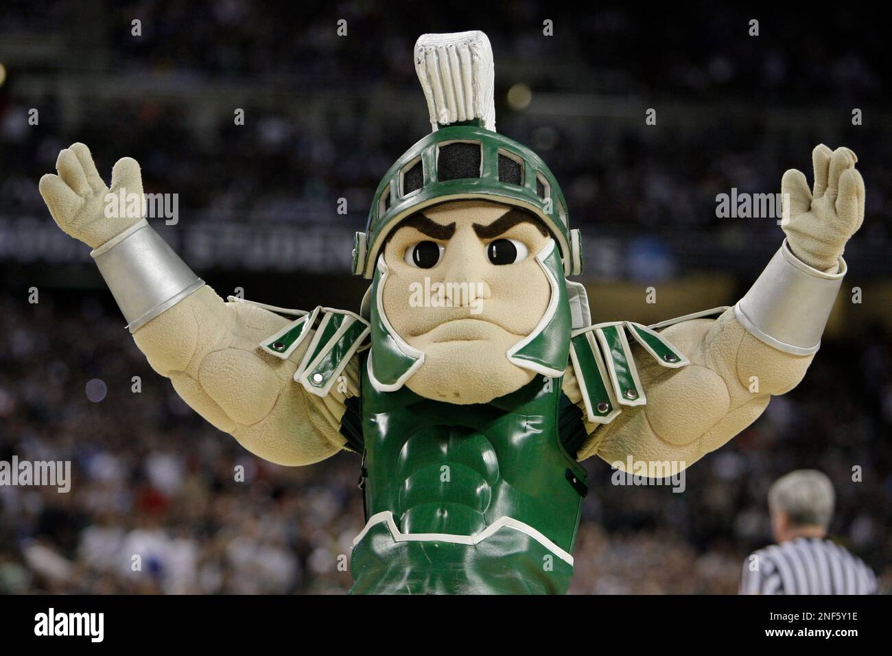 The Michigan State Spartans mascot is seen during the game against ...