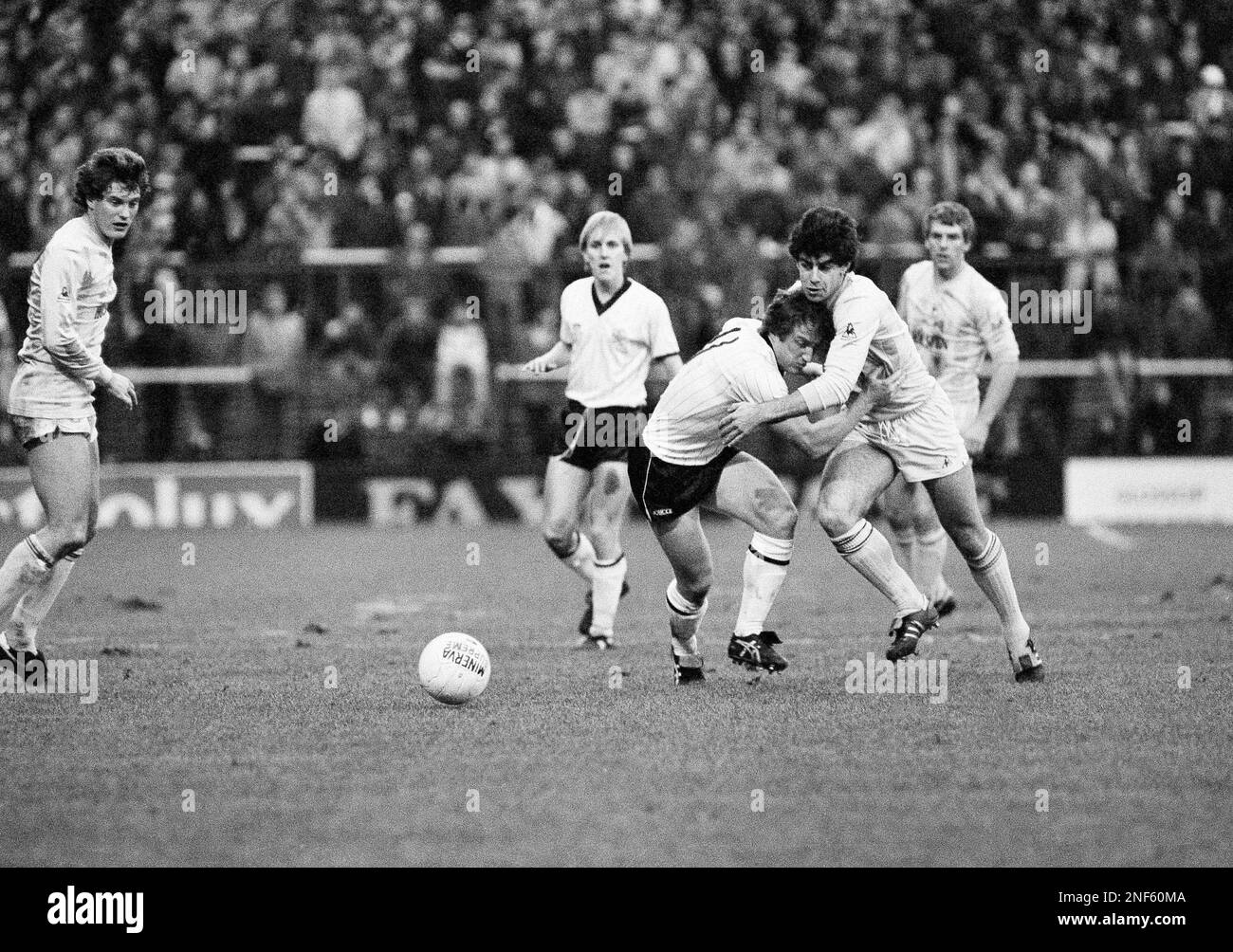 Tottenham Hotspur centre-half Gary O?Reilly (right foreground) in a ...
