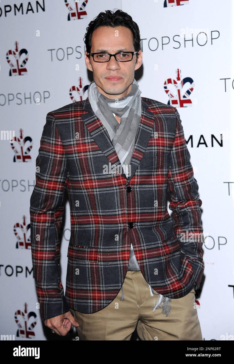 Singer Marc Anthony attends a TOPSHOP TOPMAN flagship store opening ...