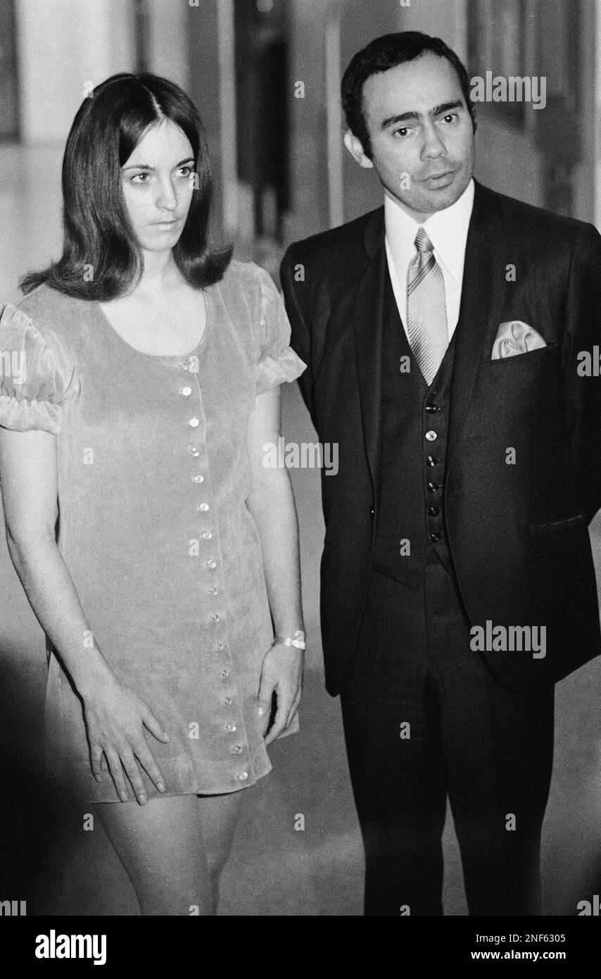 Susan Atkins and her attorney Richard Caballero appear after she ...