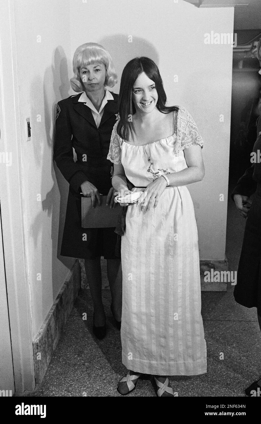 Susan Atkins, a devotee of the miniskirt in previous court appearances ...