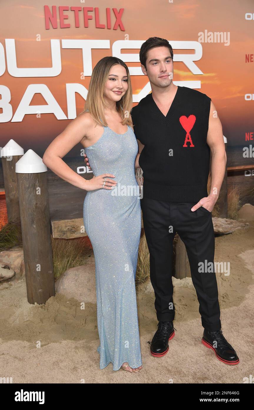 Madelyn Cline, left, and Austin North arrive at the season three ...