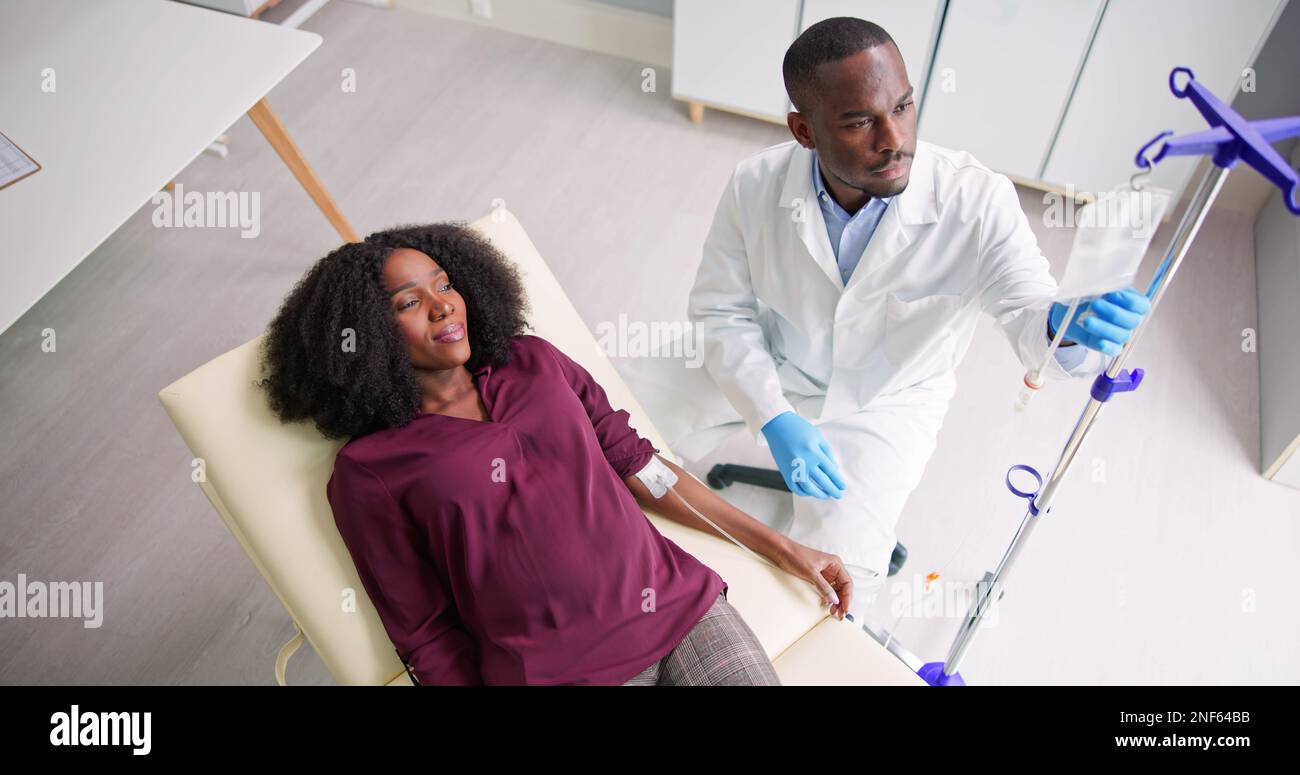 Vitamin Therapy IV Drip Infusion In Man Blood Stock Photo - Alamy
