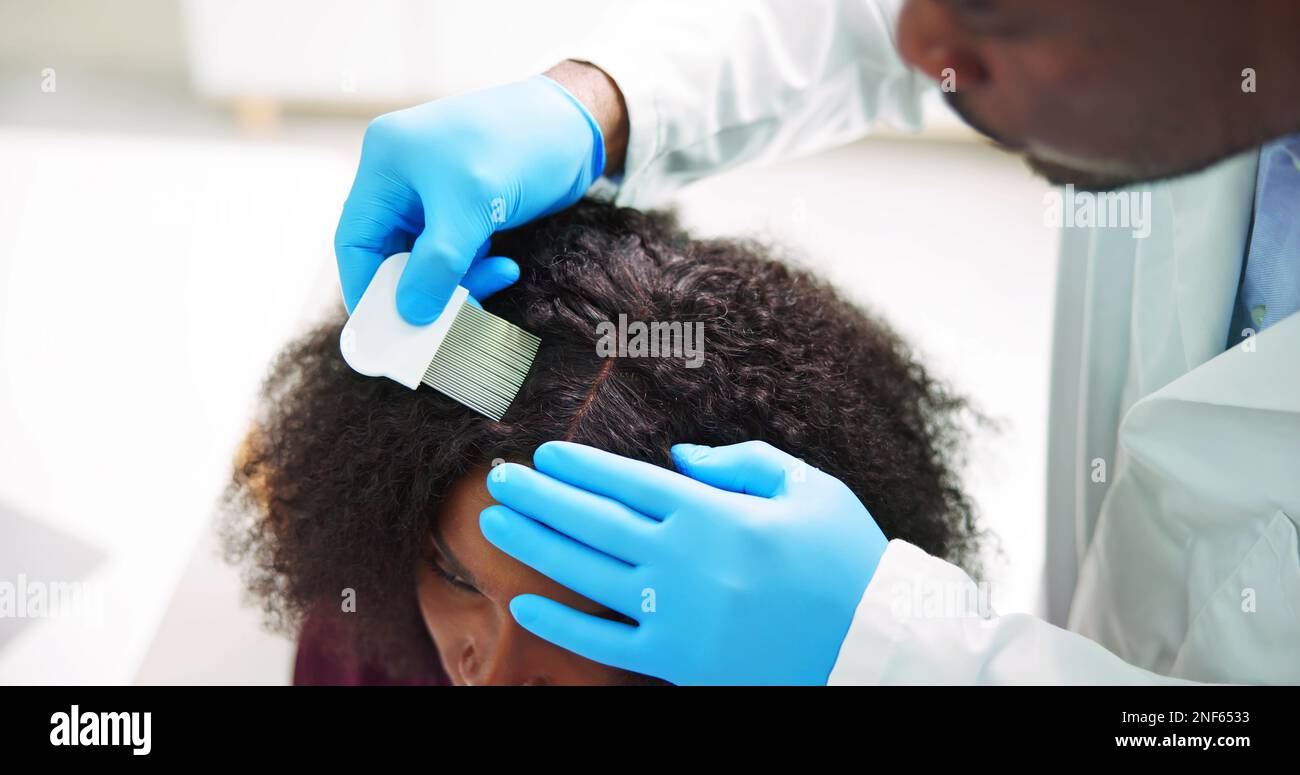 Scalp Treatment From Psoriasis And Dandruff. Dermatologist Doctor Stock ...