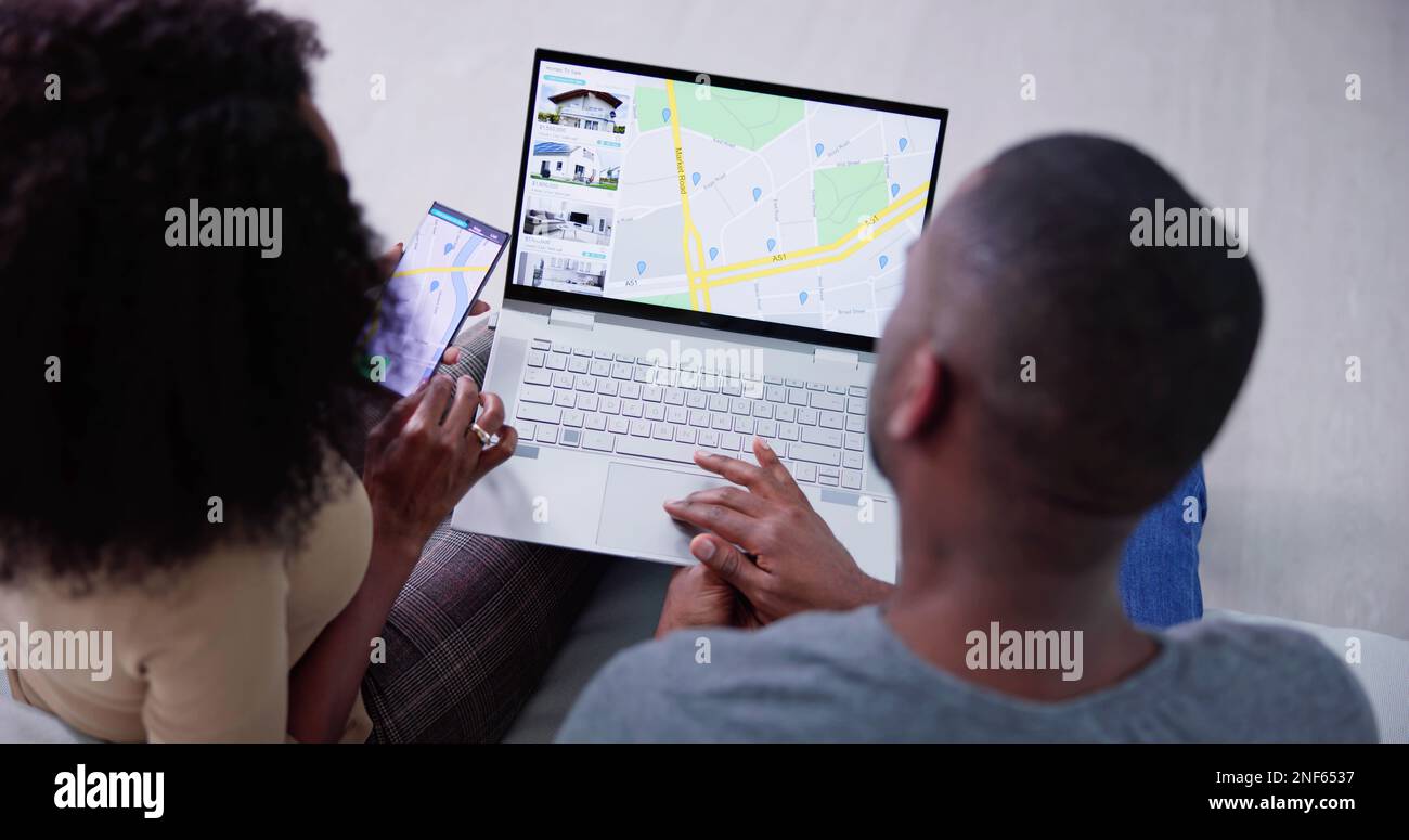 Online GPS Location Map Search On Laptop Computer Stock Photo - Alamy