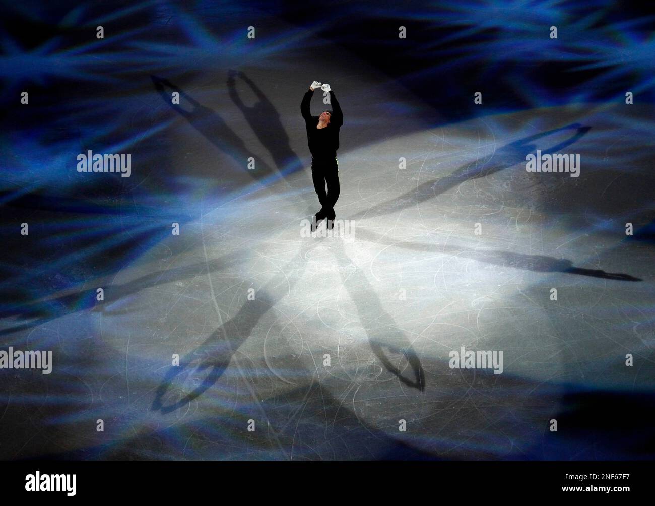 World champion figure skater Evan Lysacek, of the United States, skates ...