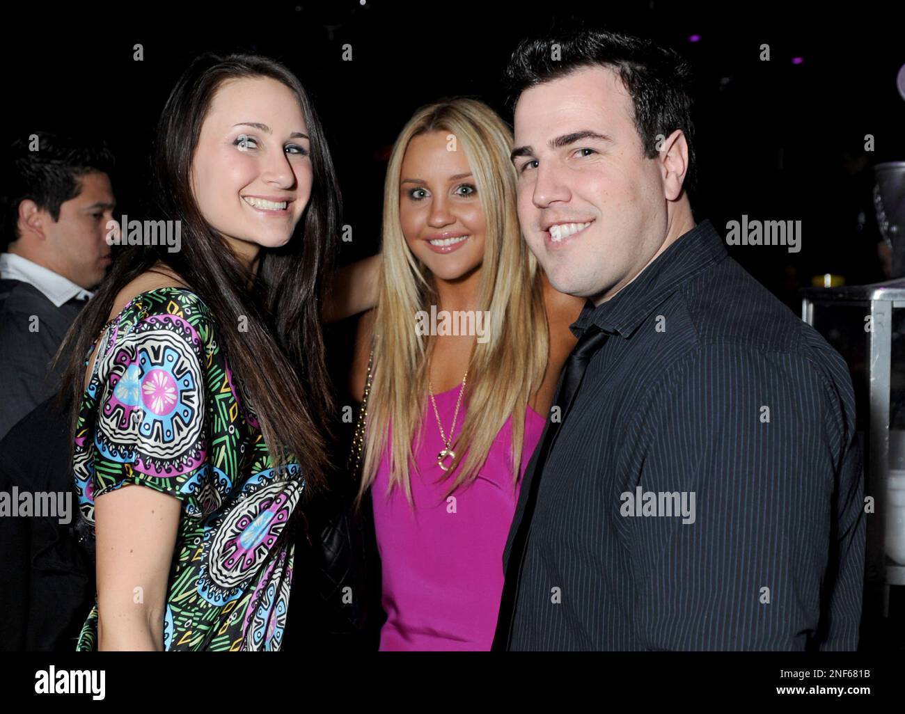 From left, Jillian O'Keefe, Amanda Bynes and Brandon O'Keefe during ...