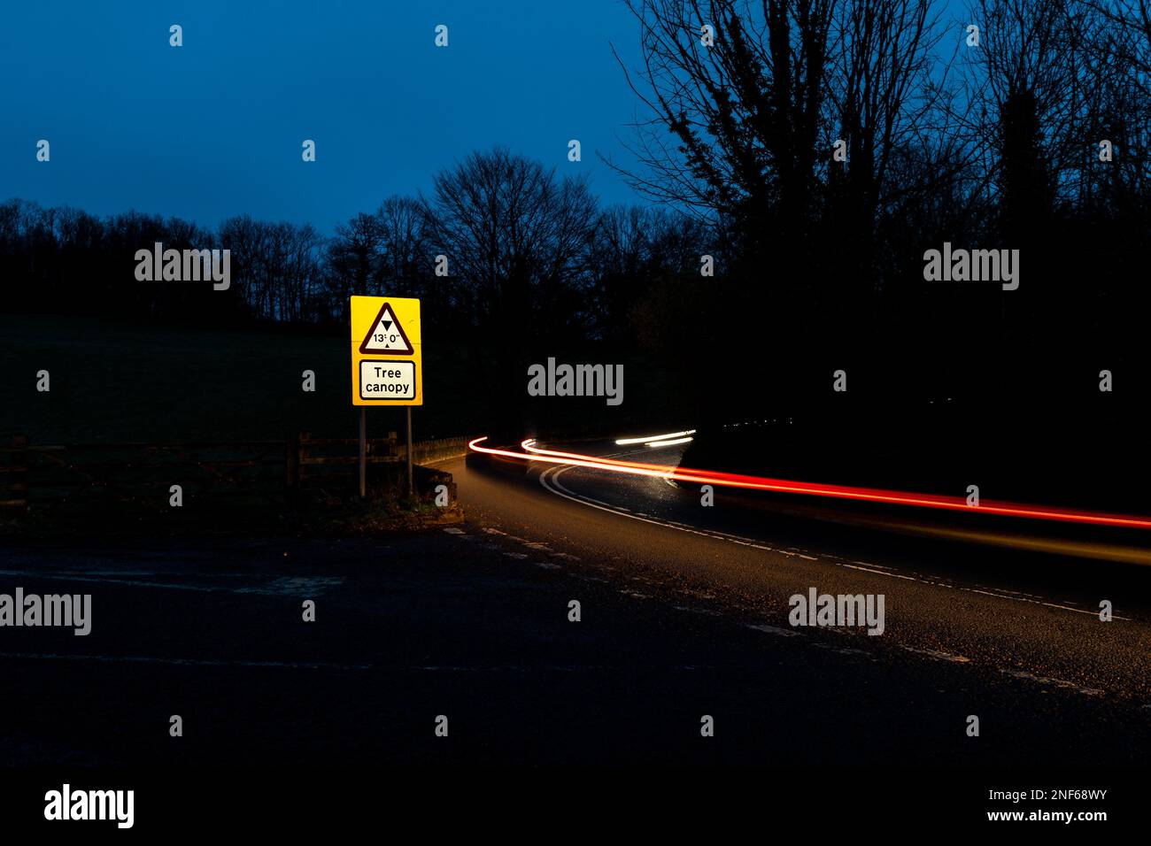 A road sign on the A466 at St Arvans, Monmouthshire warning of a low ...