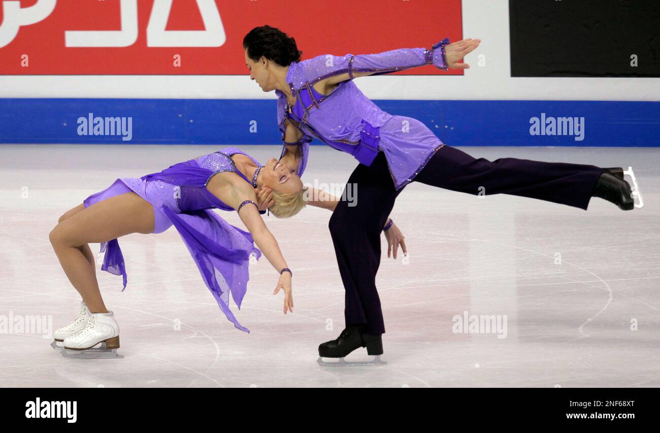 Kristin Fraser and Igor Lukanin of Azerbaijan, skate during the ice ... Kristin Fraser and Igor Lukanin of Azerbaijan, skate during the ice ...