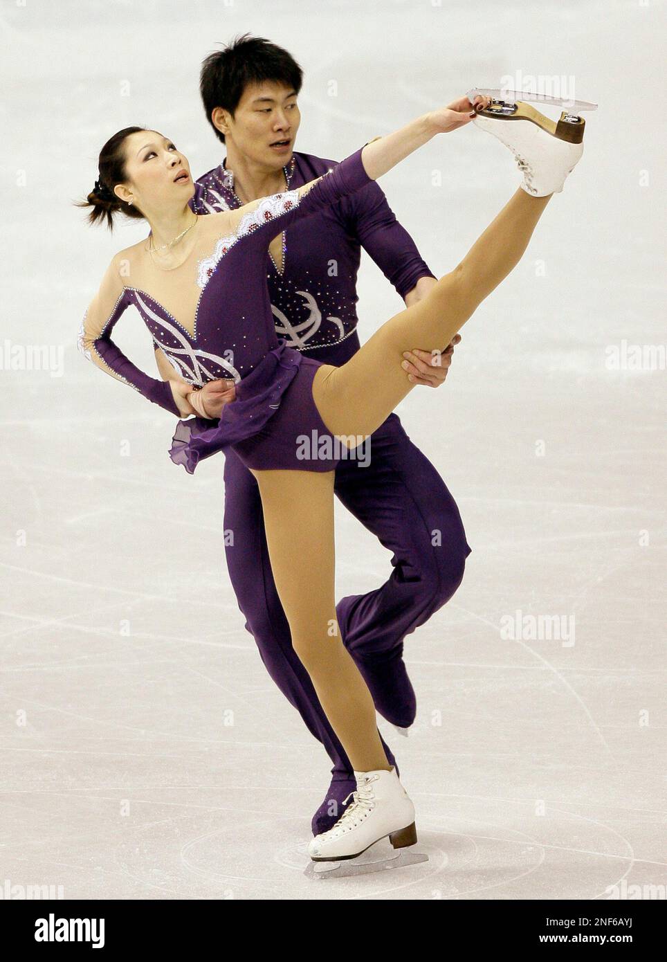 Zhang Dan and Zhang Hao, of China, skate during the pairs free skate ...