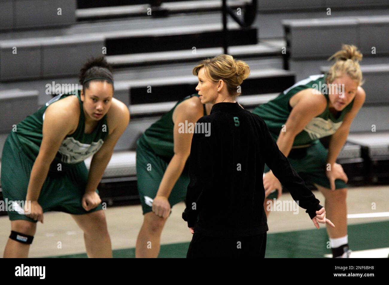 Michigan State head coach Suzy Merchant is seen during practice in East ...