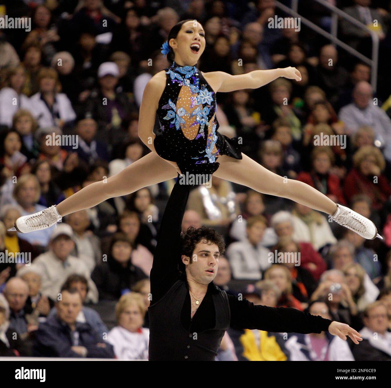 USA's Keauna McLaughlin and Rockne Brubaker skate during the pairs ...