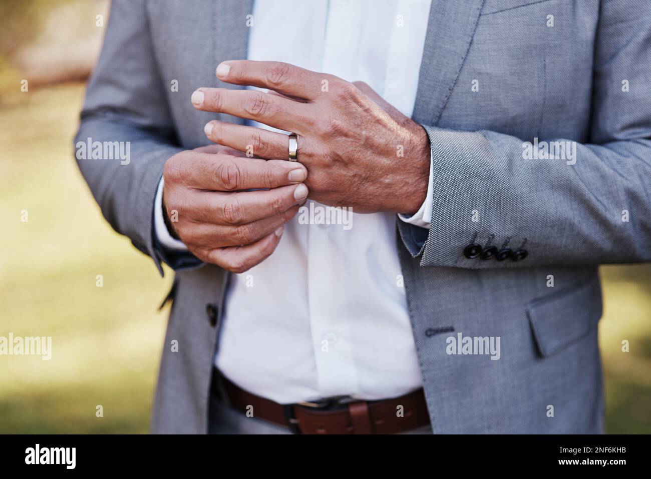 He vows to never take this ring off. an unrecognizable bridegroom ...