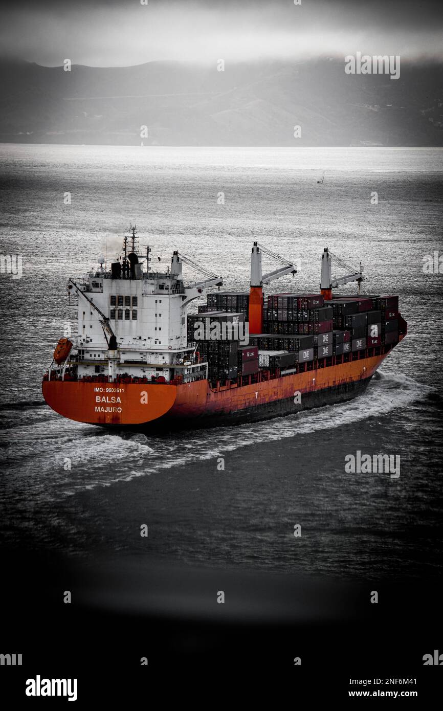Cargo ship sails in San Francisco Bay Stock Photo - Alamy