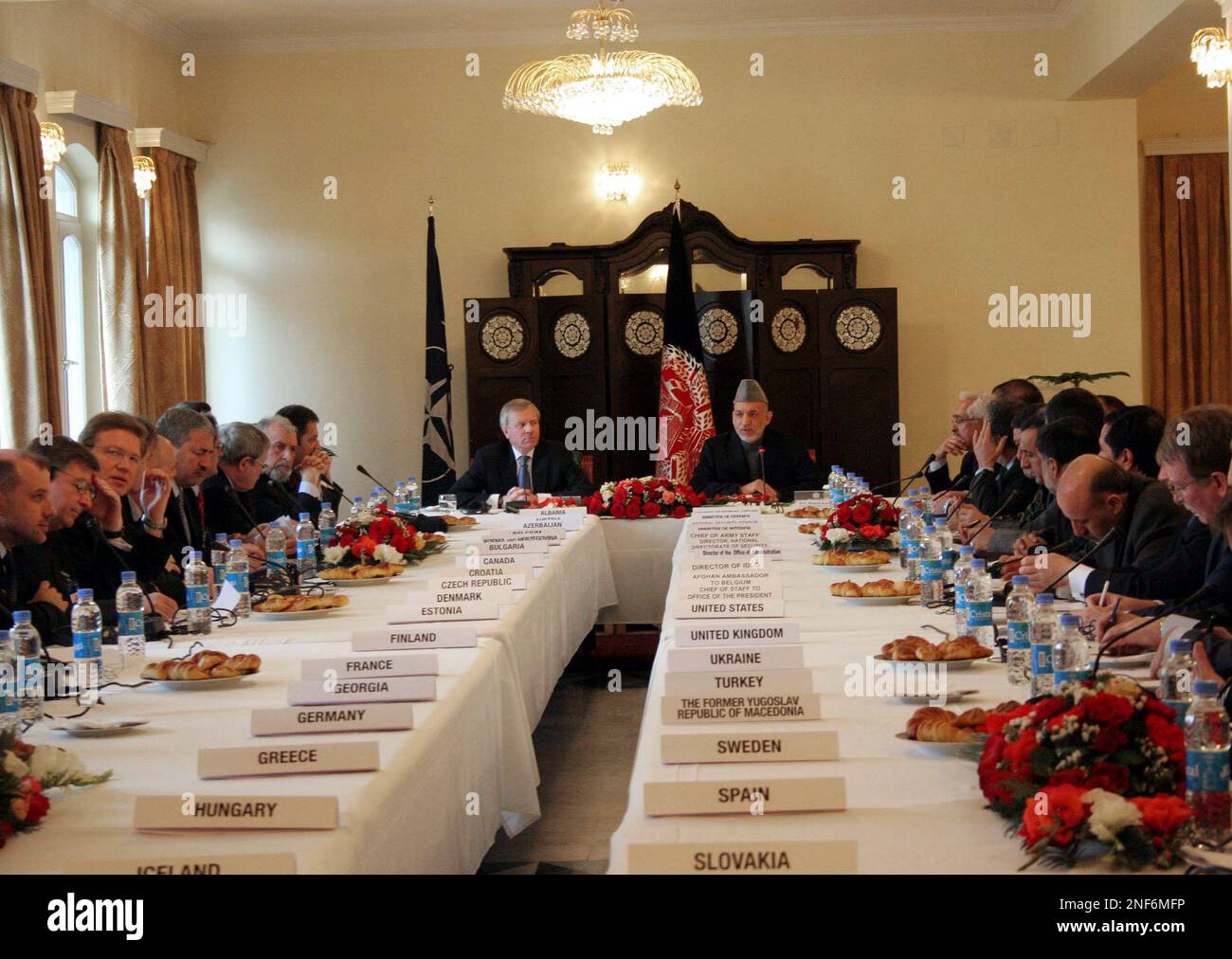 Afghanistan's President Hamid Karzai, right, and NATO's Secretary ...