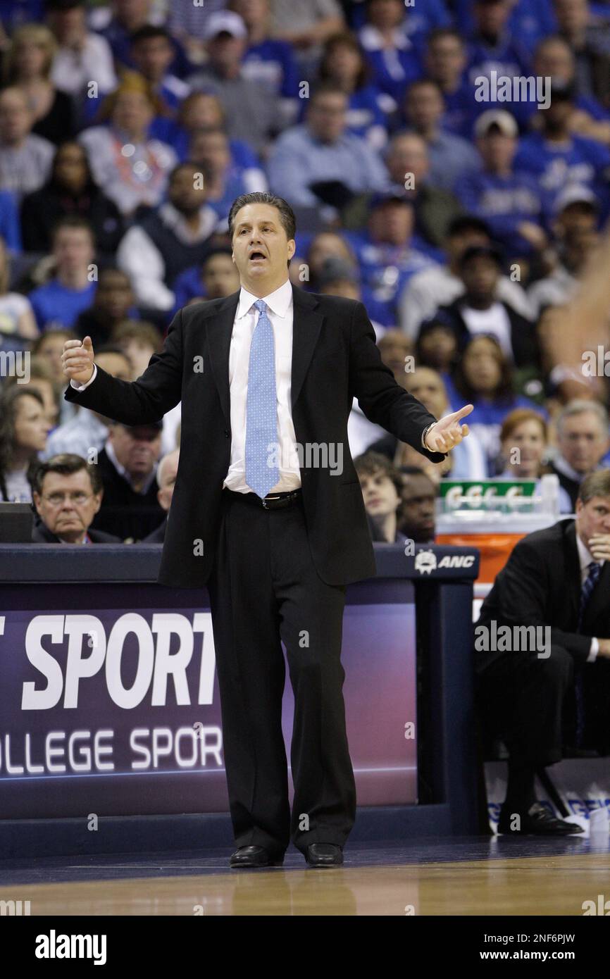 Memphis head coach John Calipari is shown during an NCAA college ...