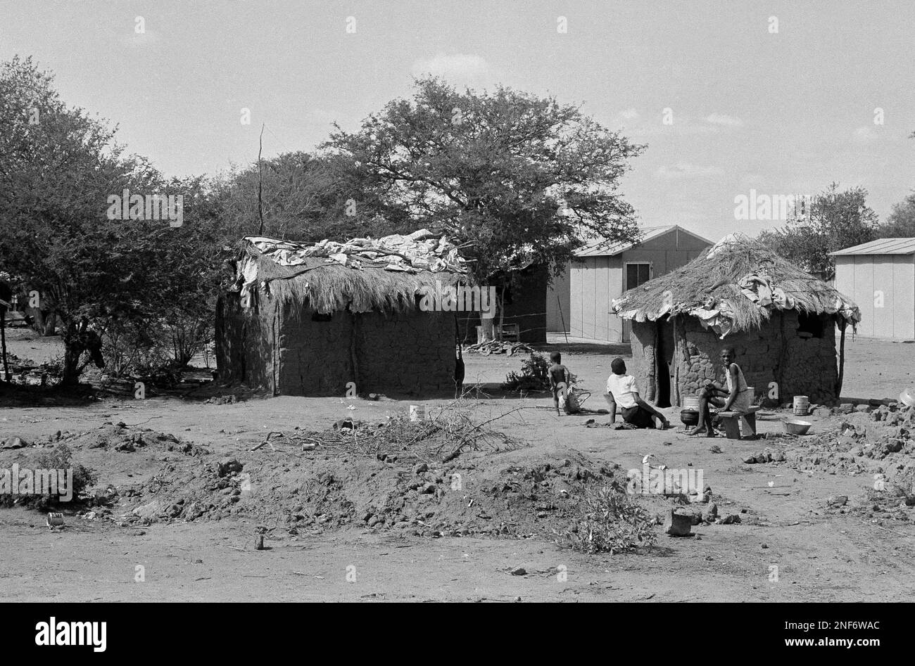 A stone's throw from luxury government buildings of Gaborone, Botswana ...