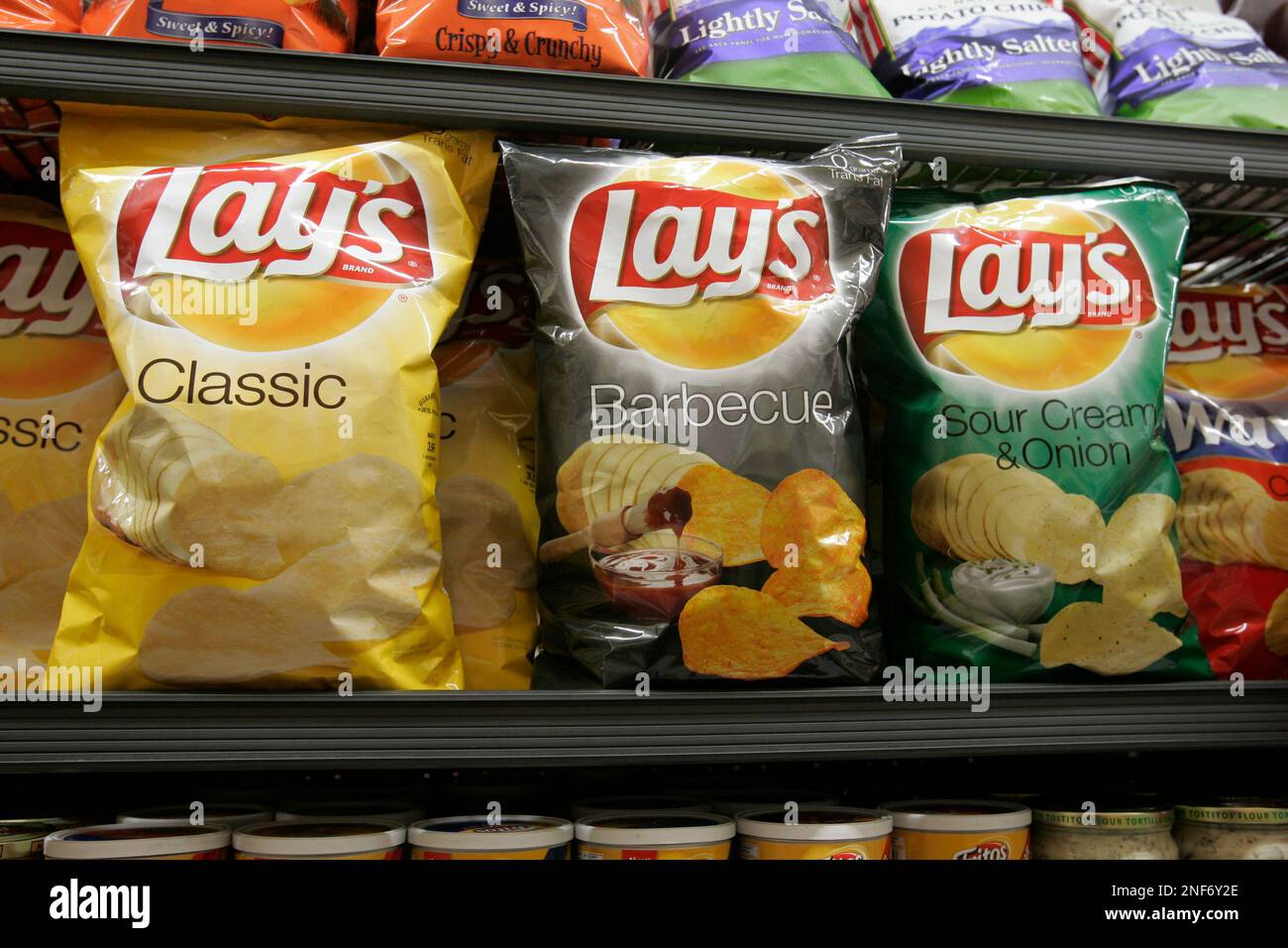 Frito Lay brand chips on display at JJ&F Market in in Palo Alto, Calif ...